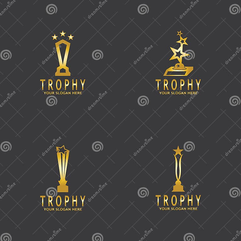 Simple Trophy Logo Design Vector Template Stock Illustration ...