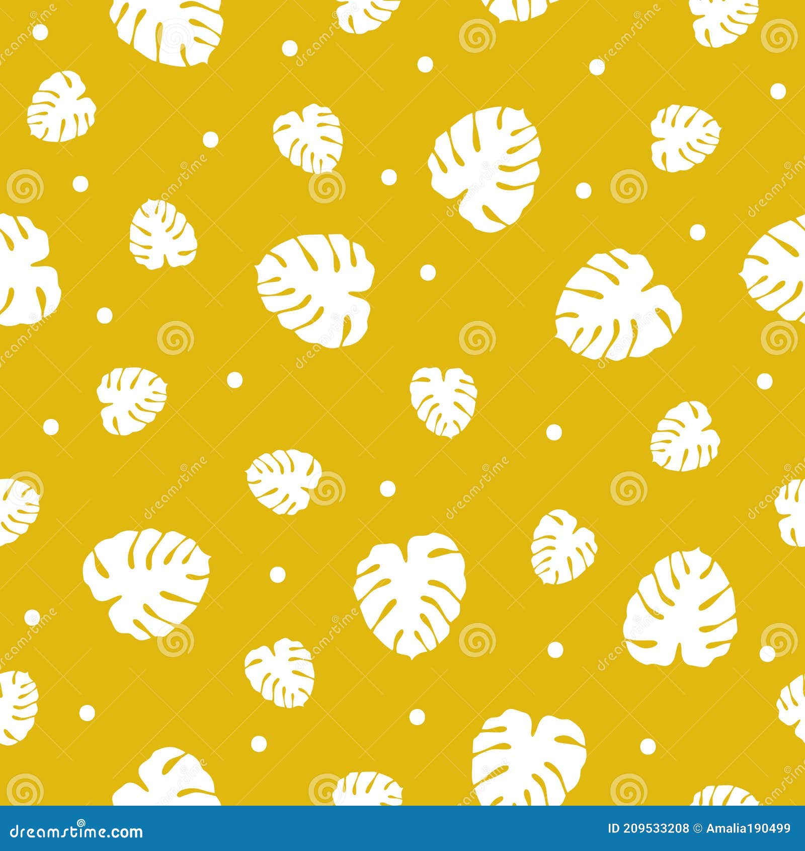Simple Tropical Leaf Repeat Pattern Design Stock Vector - Illustration ...