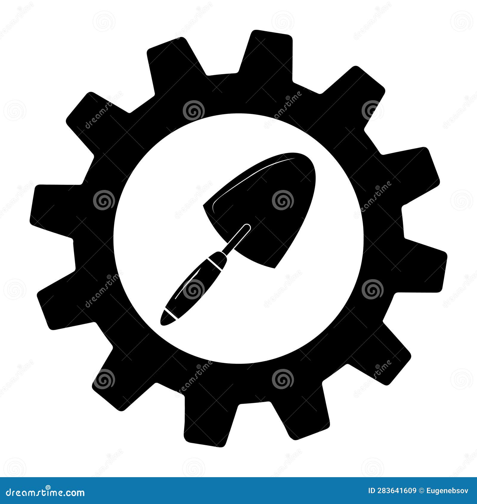 Simple Trowel Icon in Gear. Suitable for Website Design, Logo, App, and ...