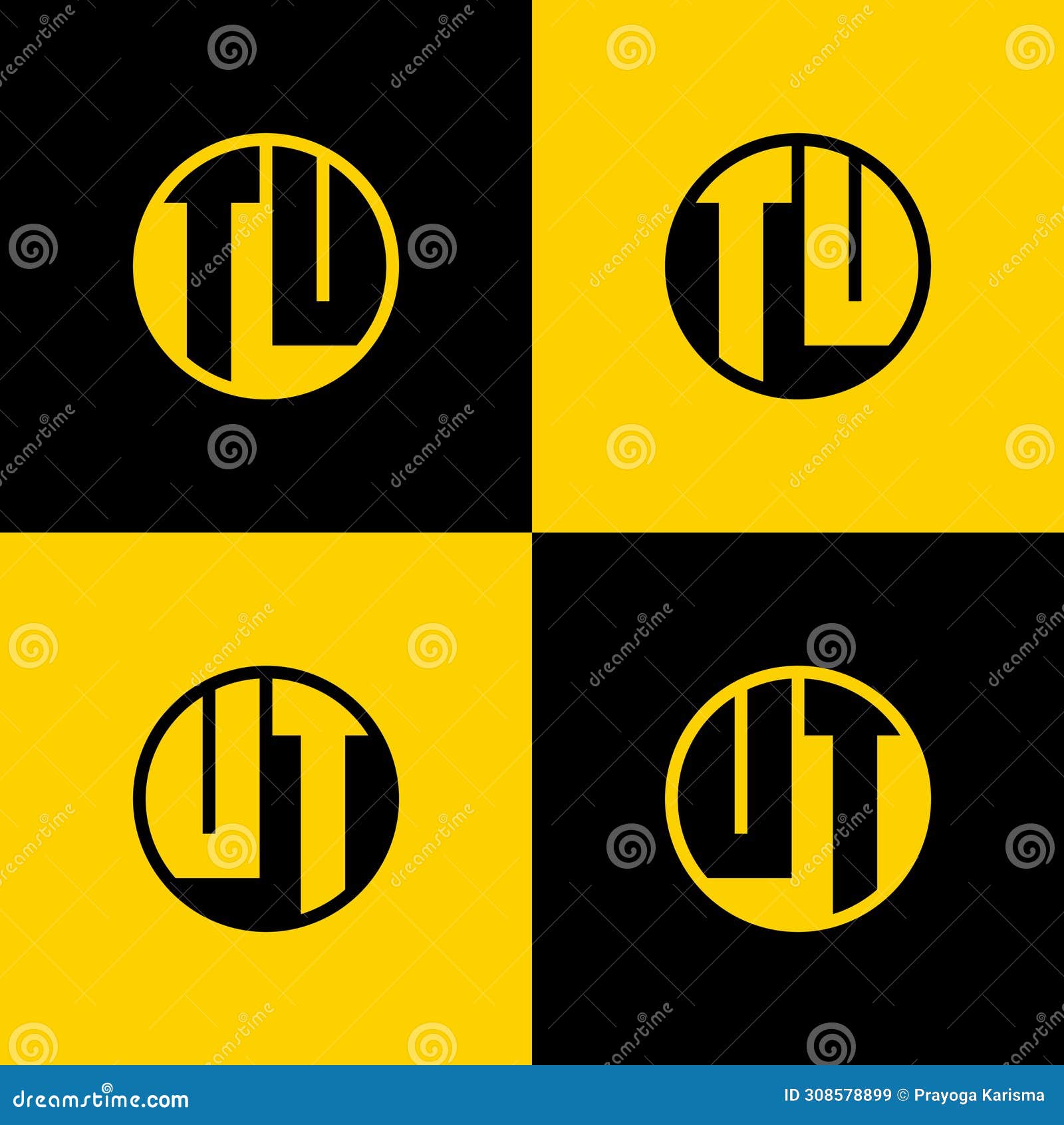 Simple TU and UT Letters Circle Logo Set, Suitable for Business with TU ...
