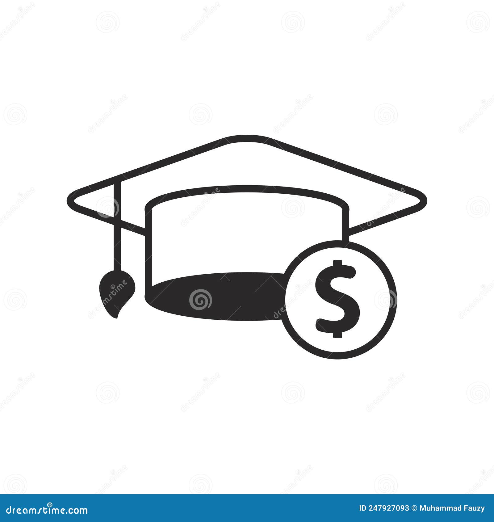 Tuition Fee Icon Black And White Vector Outline Sign | CartoonDealer ...