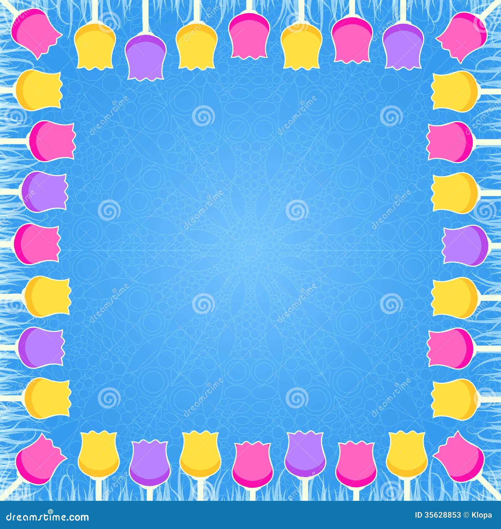 Simple Tulip Flower Frame stock vector. Illustration of bunch - 35628853