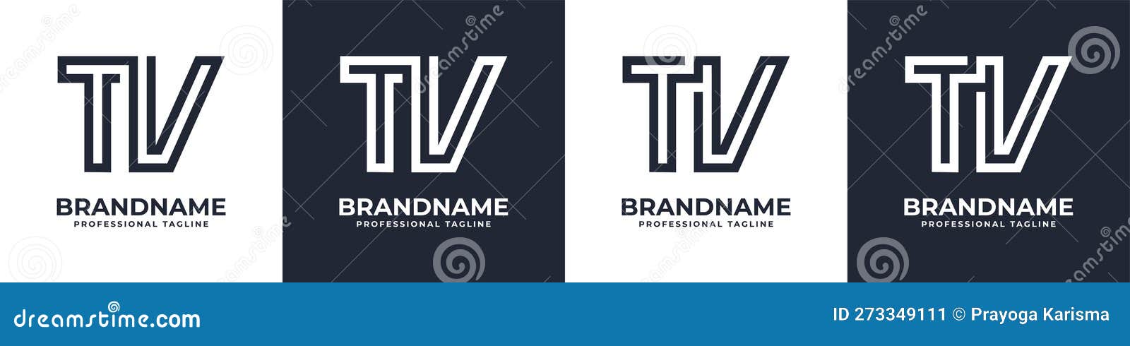 Simple TV Monogram Logo, Suitable for Any Business with TV or VT ...