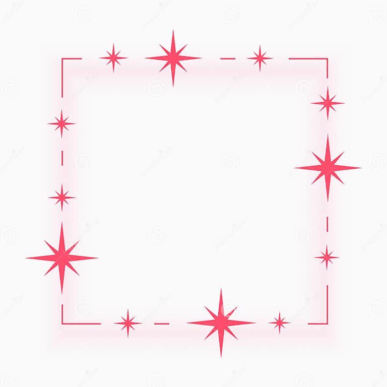 Simple Twinkle Starry Empty Square Border Frame Design Stock ...