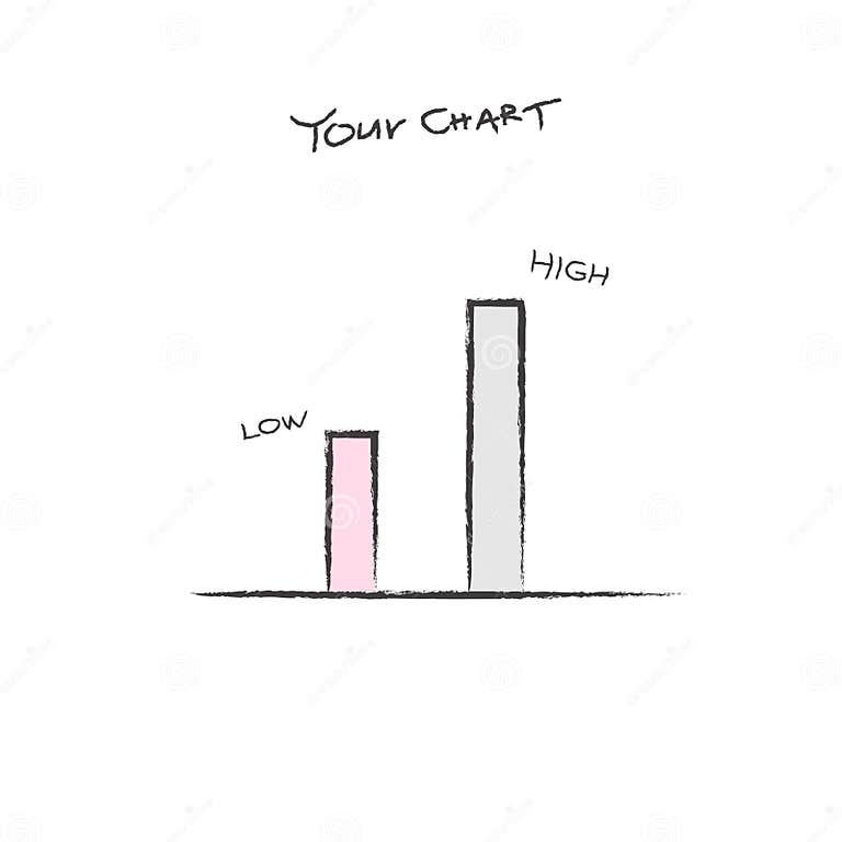Simple Two Column Vector Chart with Low and High Sign Stock Vector ...