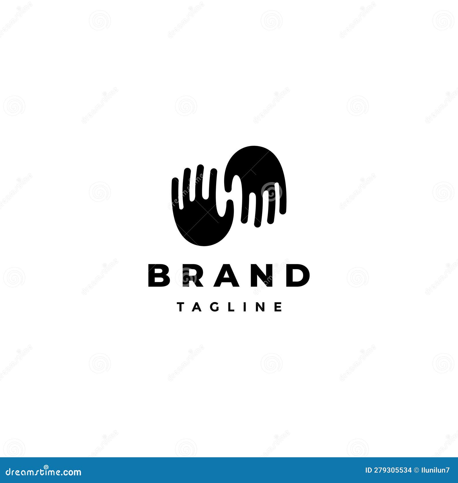 Simple Two Hands Forming the Letter H Logo Design Stock Vector ...