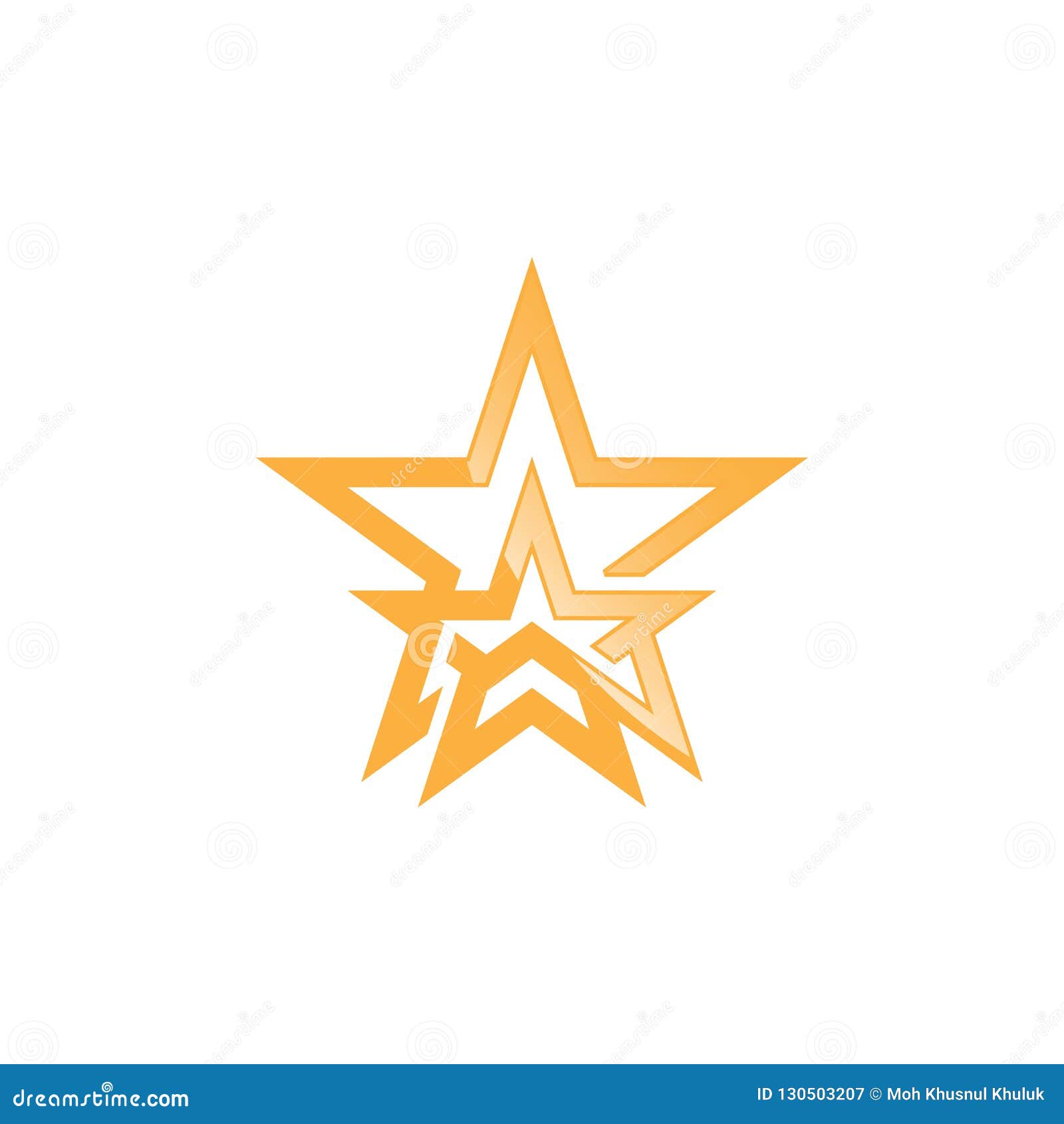 Simple Two Star Join Vector Logo Modern Stock Vector - Illustration of ...