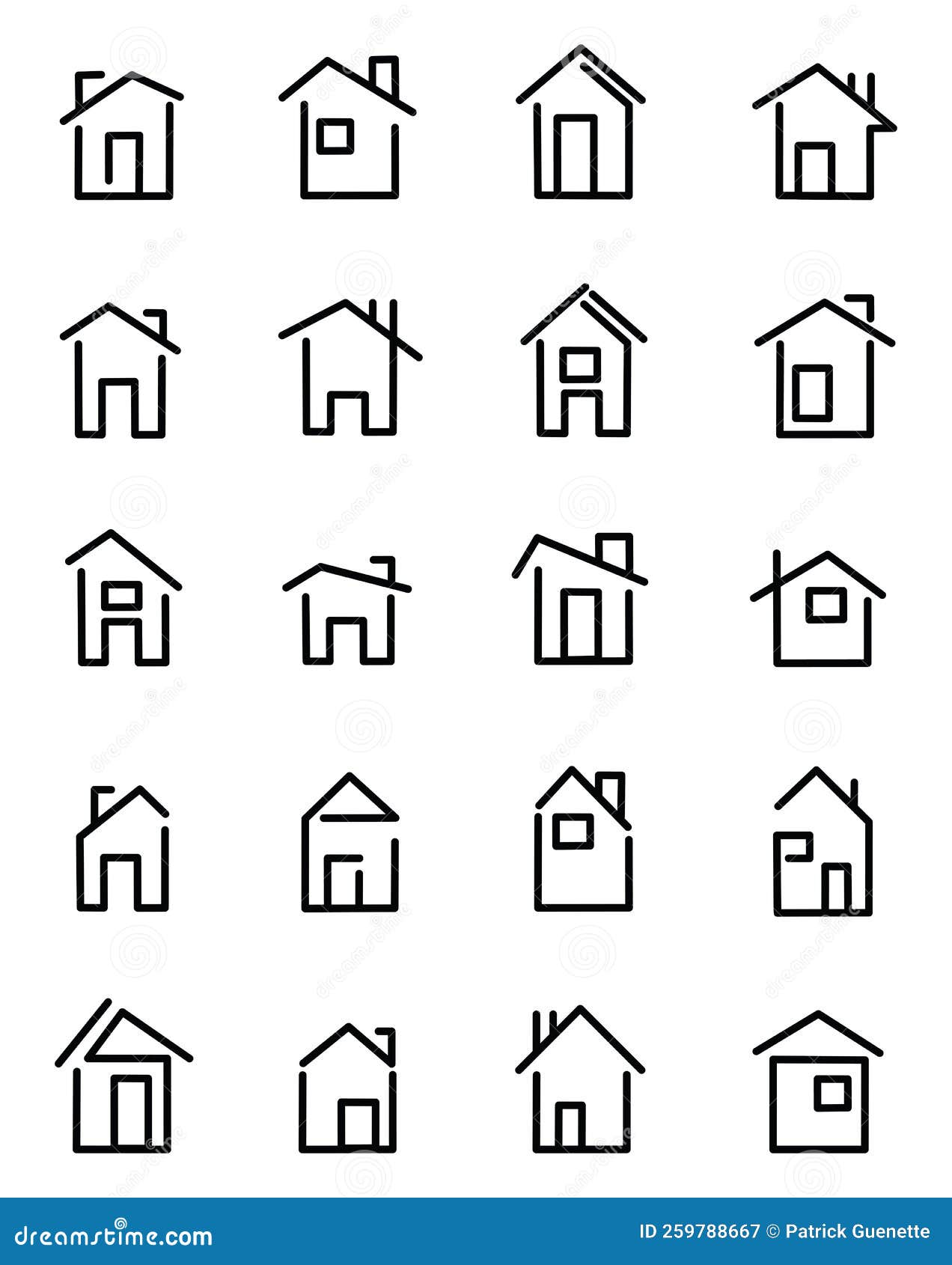 Simple Types of Houses, Icon Icon Stock Vector - Illustration of ...