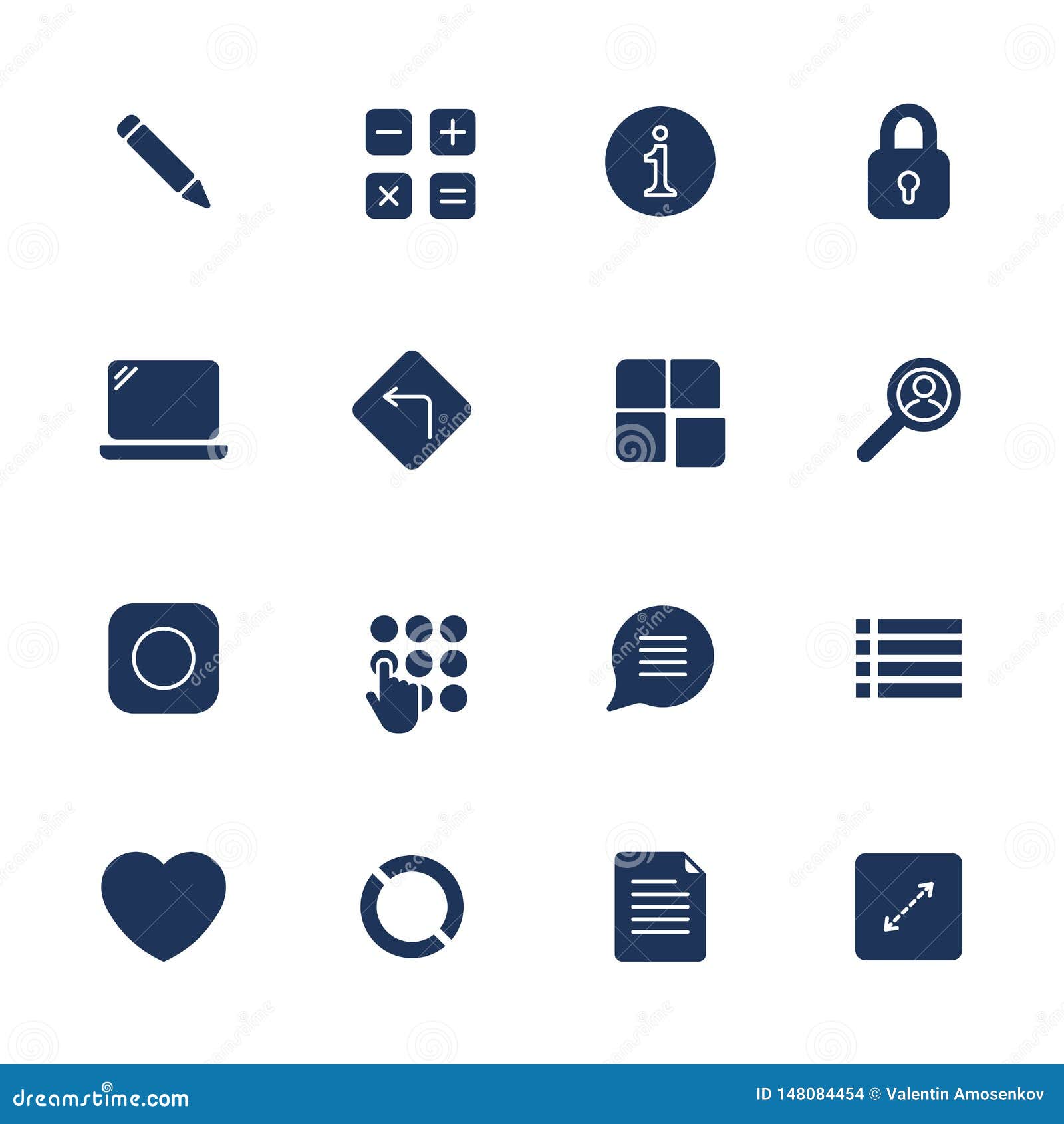 Simple UI Icons for App, Sites, Programs. Different UI Icons Stock ...