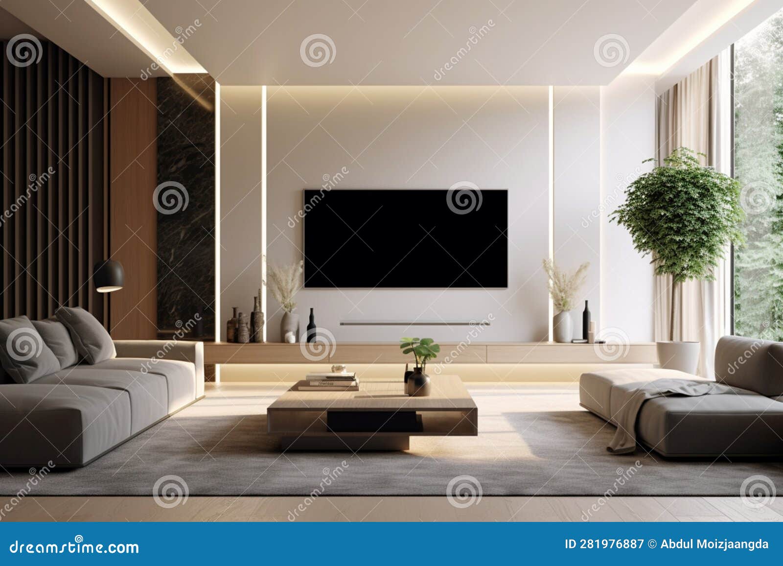 Simple and Uncluttered Lounge Boasting a Minimalist Design Stock ...