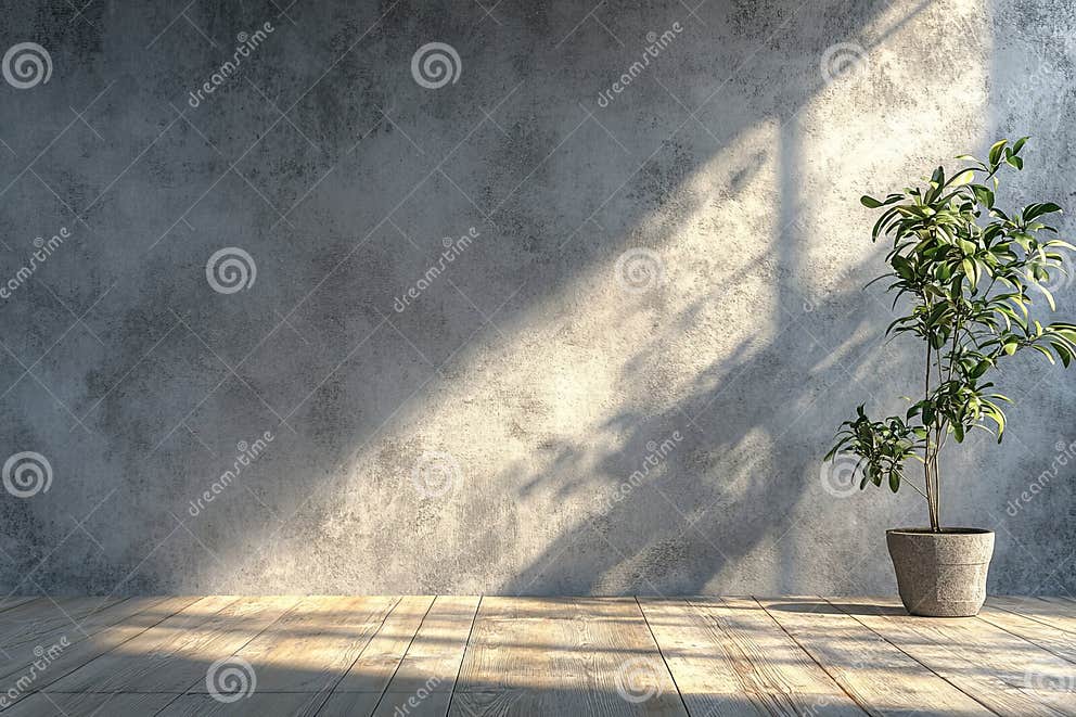 A Simple, Uncluttered Room Featuring Architectural Elements and Shadows ...