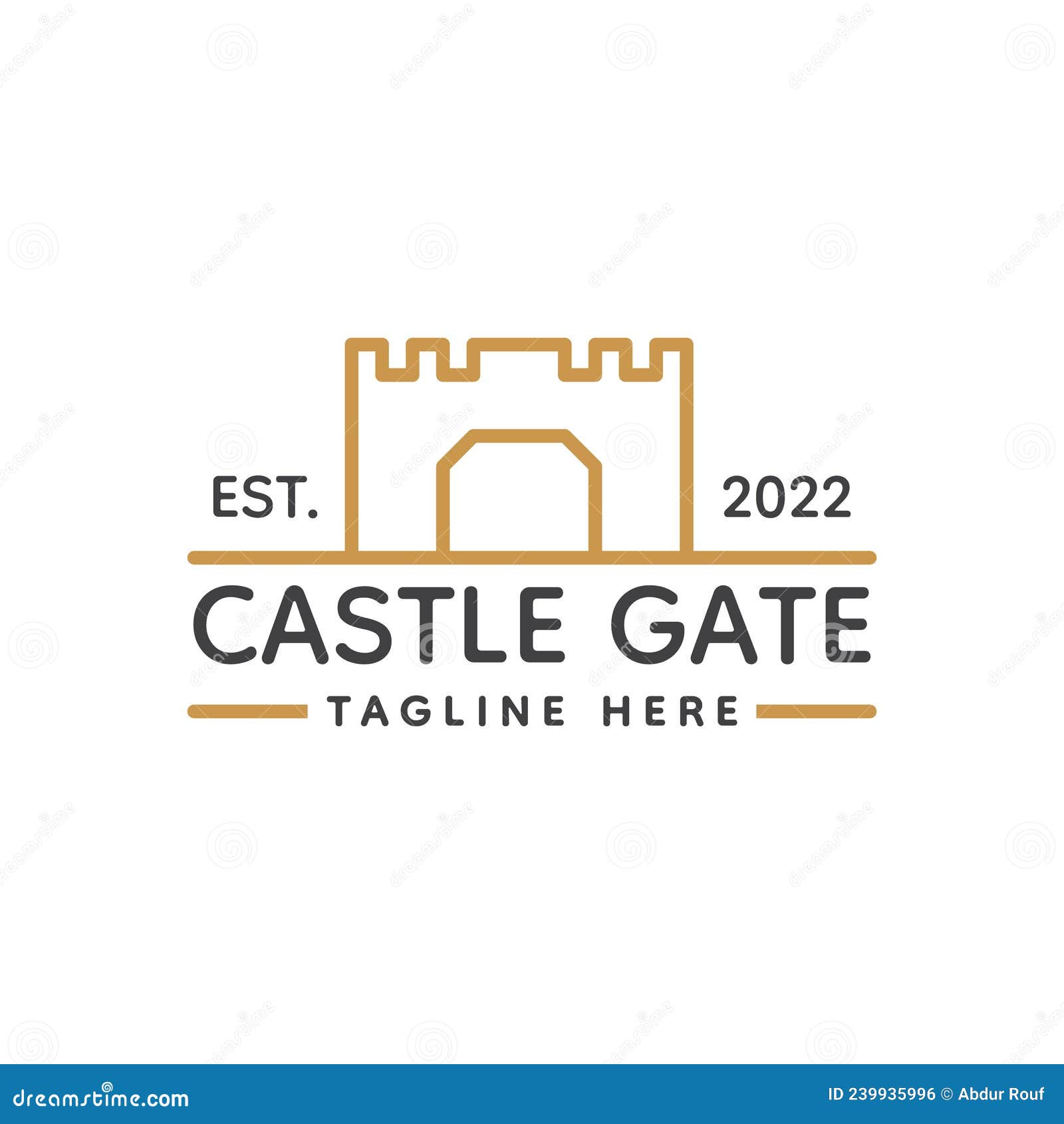 Castle gate logo design stock vector. Illustration of element - 239935996
