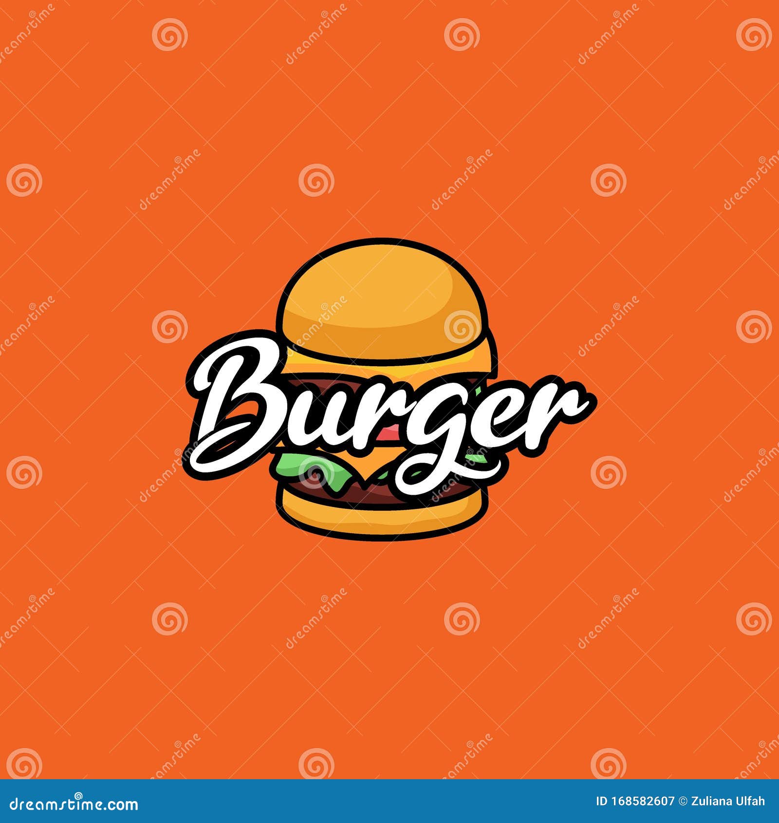Simple Flat Burger Logo Design Vector Stock Image Stock Illustration ...