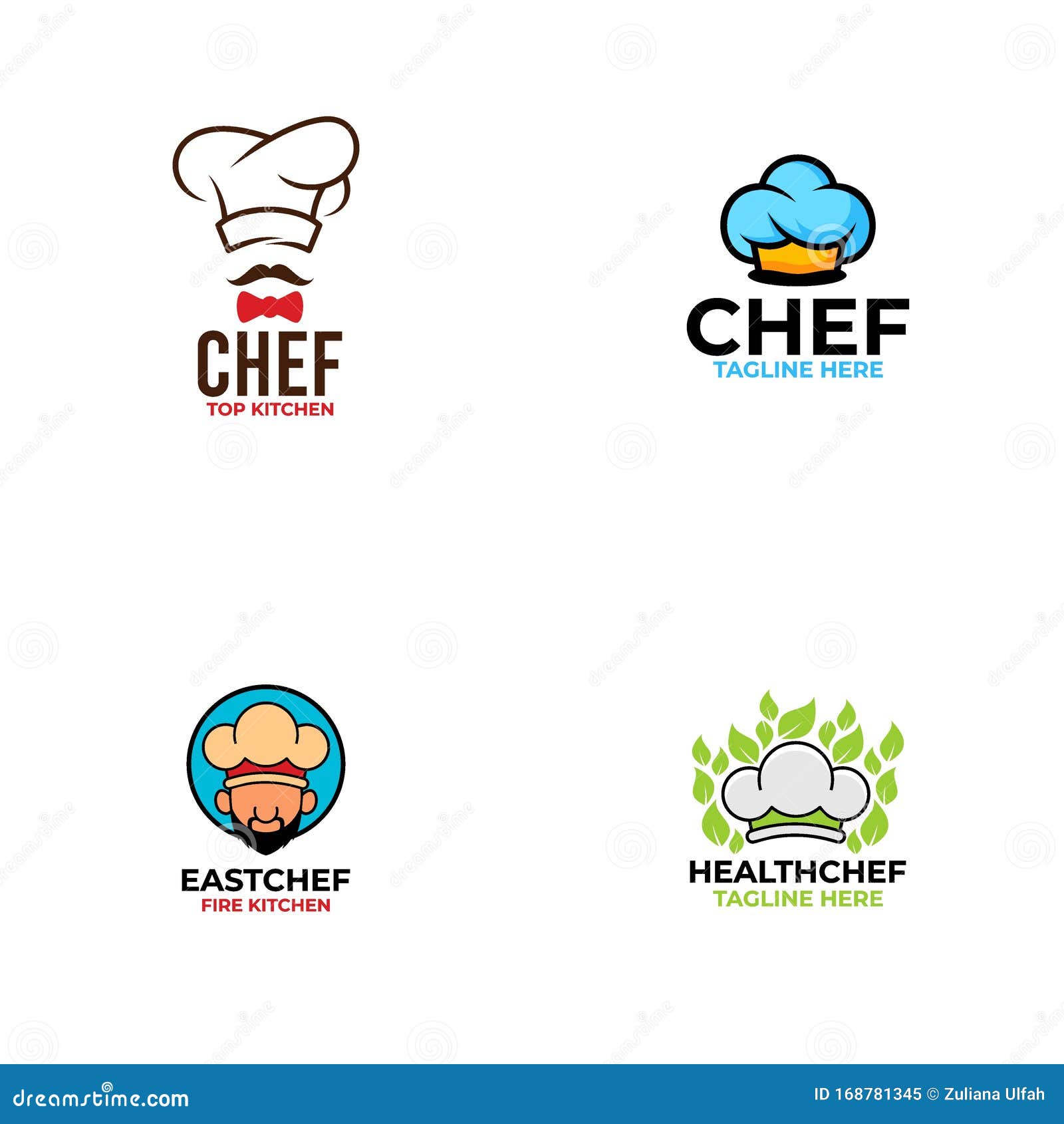 Simple and Creative Flat Chef Logo Design Vector Template Stock ...
