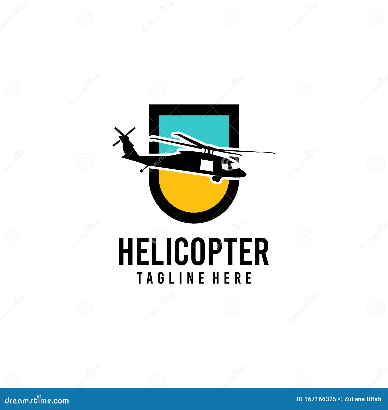 Simple Flat Helicopter Logo Design Vector Stock Image Stock Vector ...