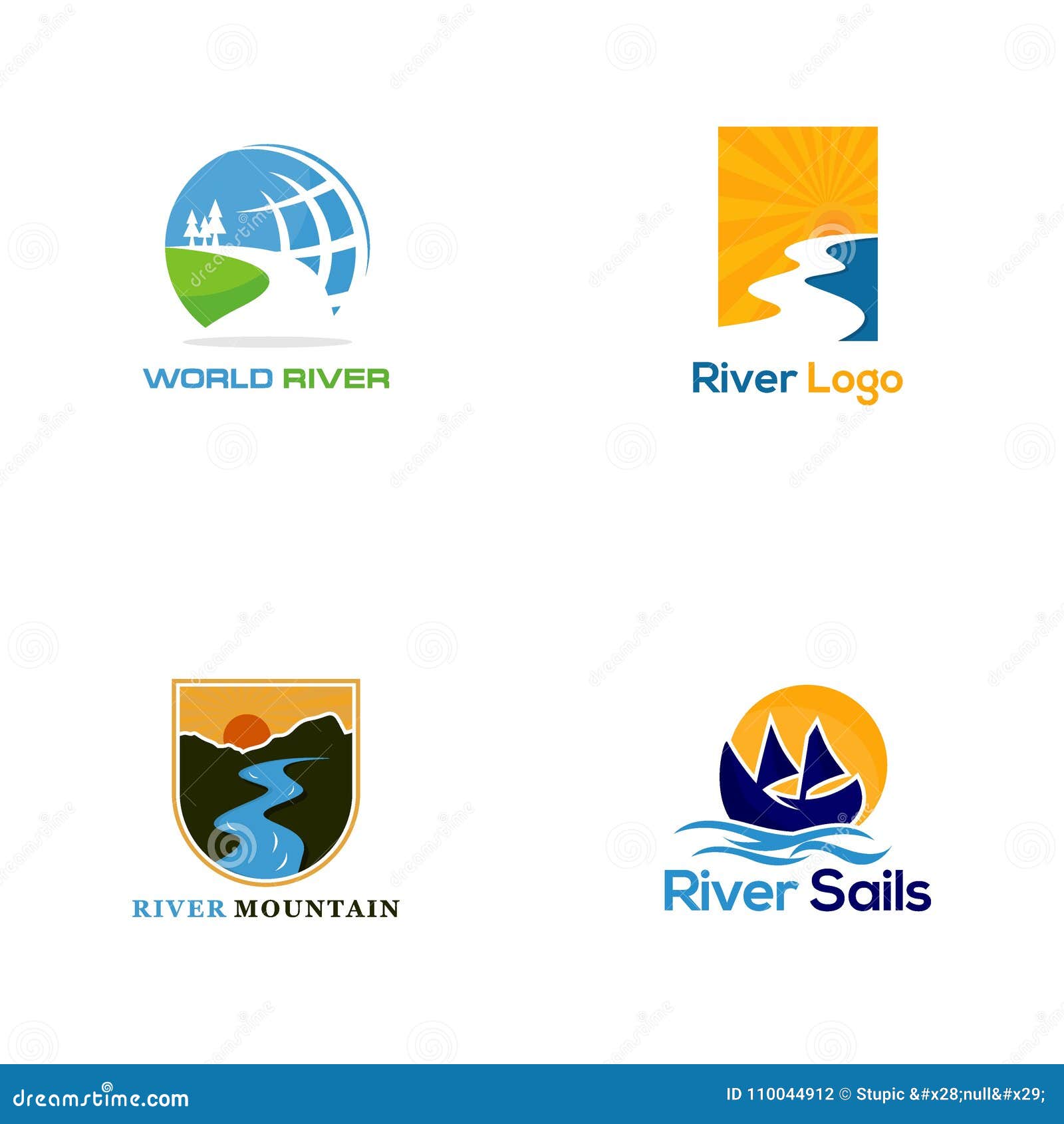 Creative River Logo Vector Art Logo Stock Illustration - Illustration ...
