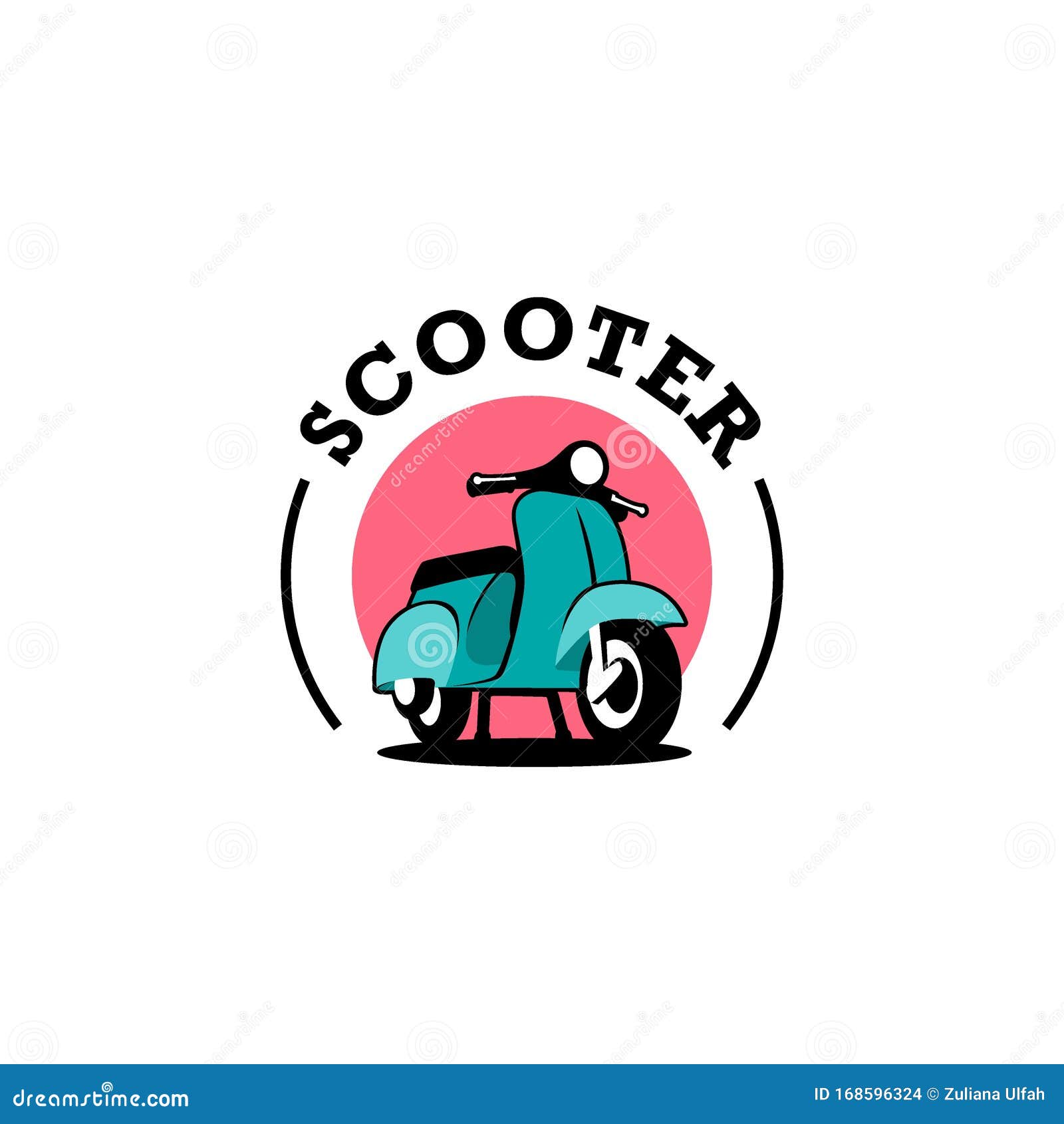 Simple Flat Scooter Logo Design Vector Stock Image Stock Illustration ...