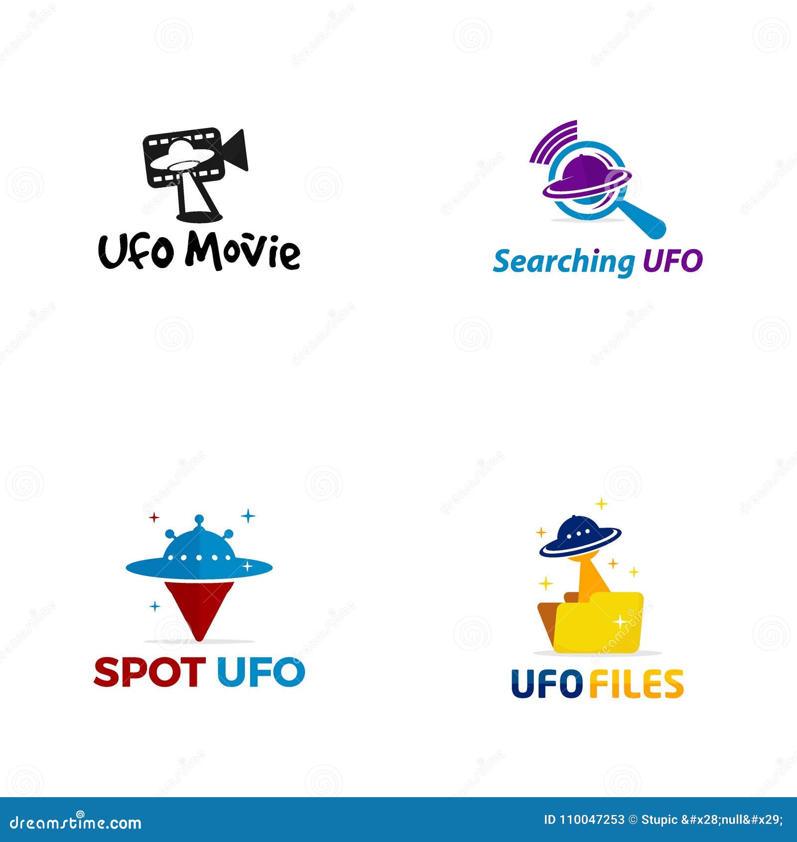 Creative UFO Logo Vector Art Logo Stock Illustration - Illustration of ...