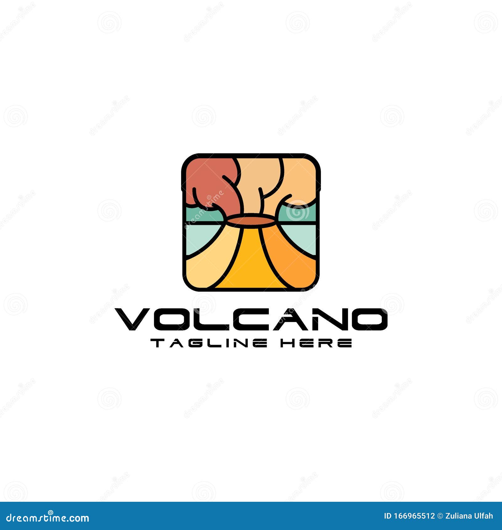 Simple Flat Volcano Logo Design Vector Stock Image Stock Illustration ...