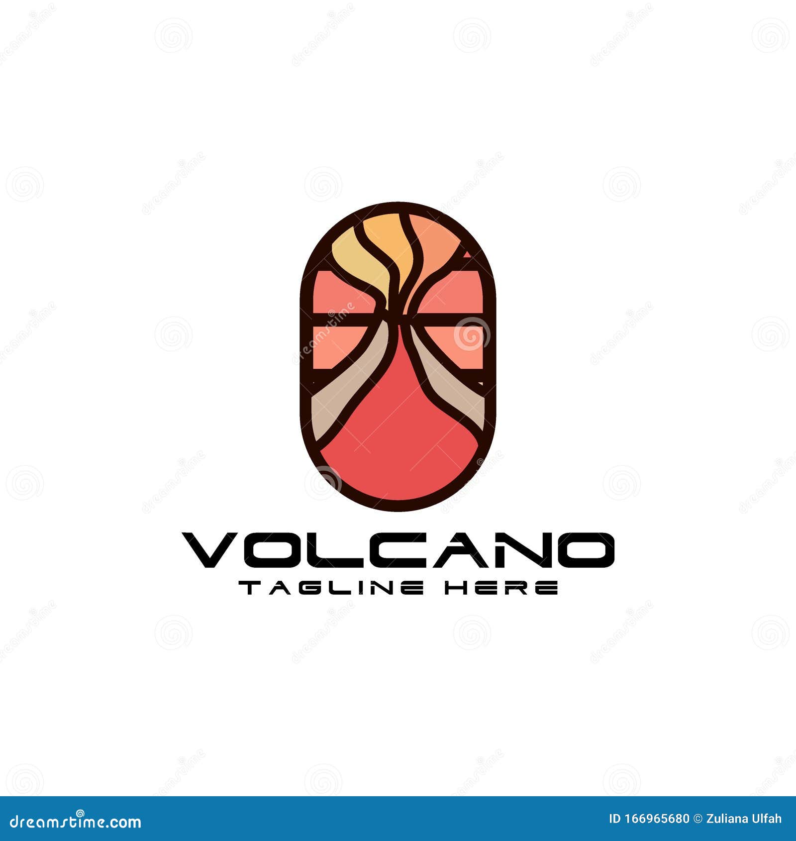 Simple Flat Volcano Logo Design Vector Stock Image Stock Illustration ...