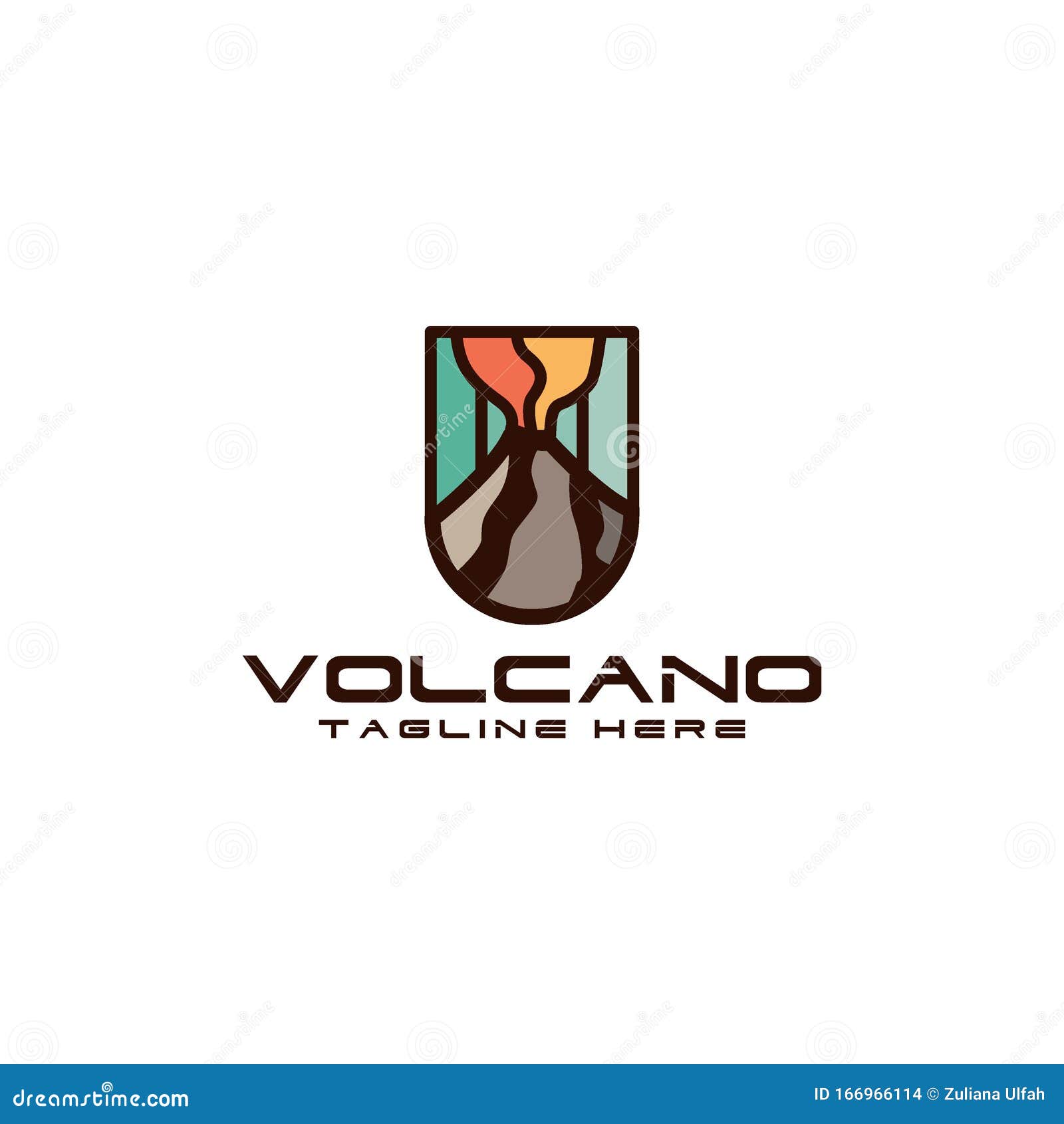 Simple Flat Volcano Logo Design Vector Stock Image Stock Illustration ...