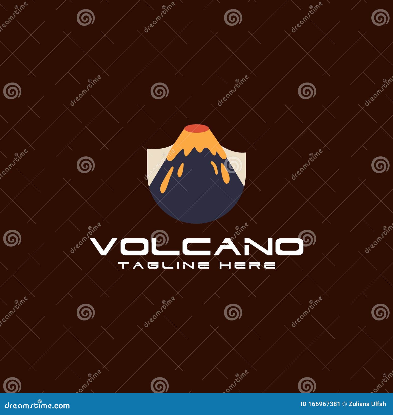 Simple Flat Volcano Logo Design Vector Stock Image Stock Vector ...
