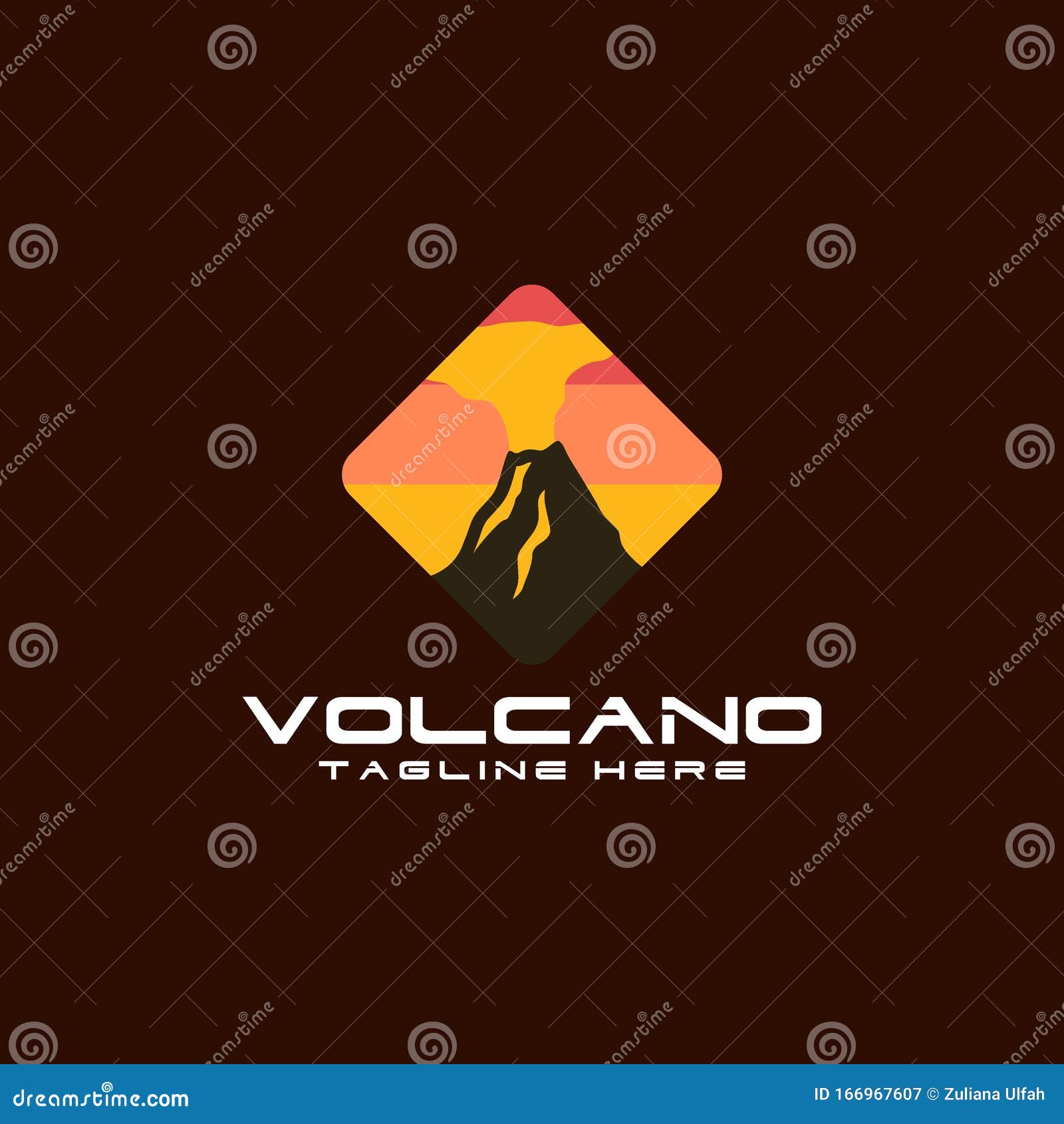 Simple Flat Volcano Logo Design Vector Stock Image Stock Vector ...