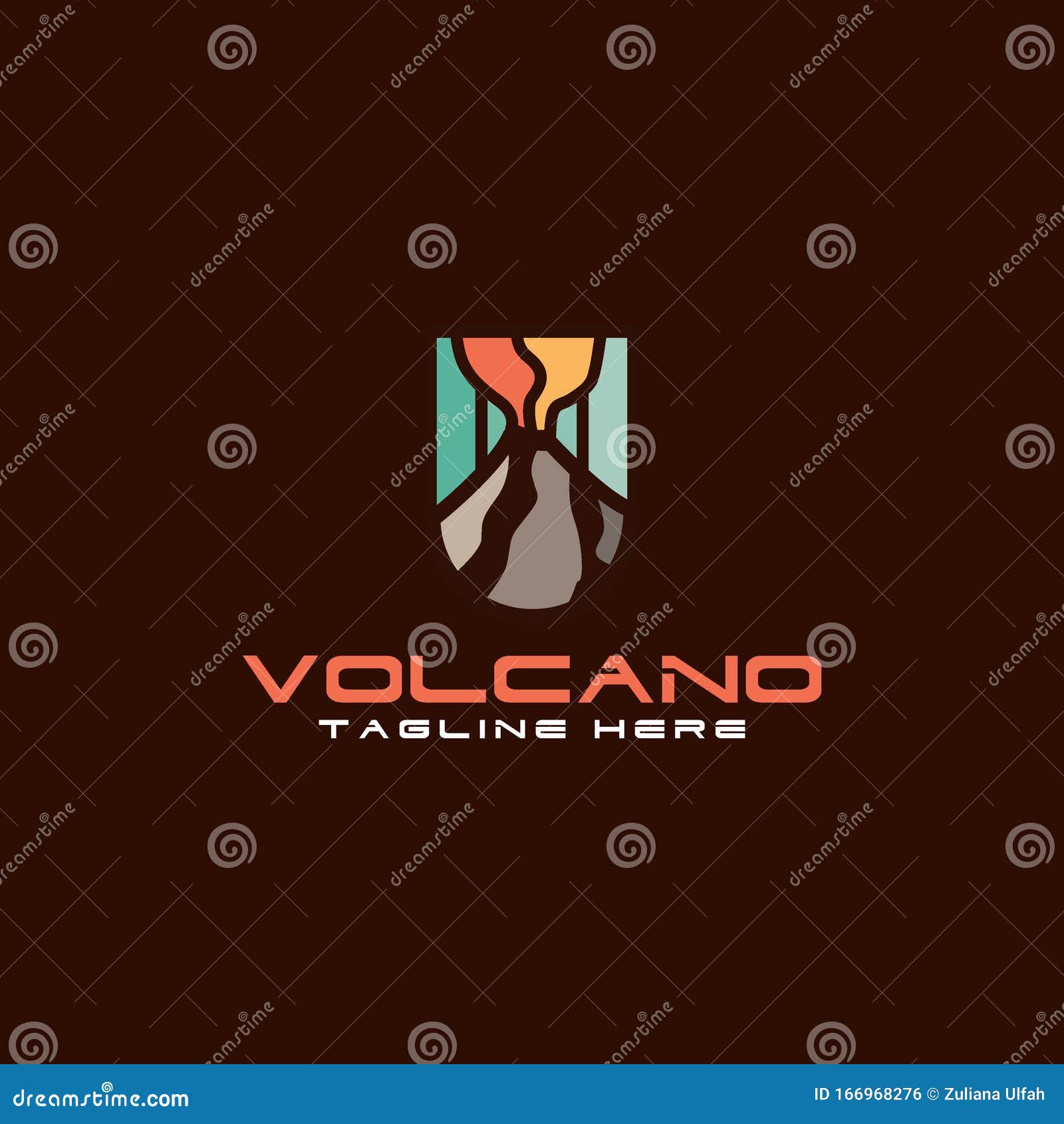 Simple Flat Volcano Logo Design Vector Stock Image Stock Vector ...