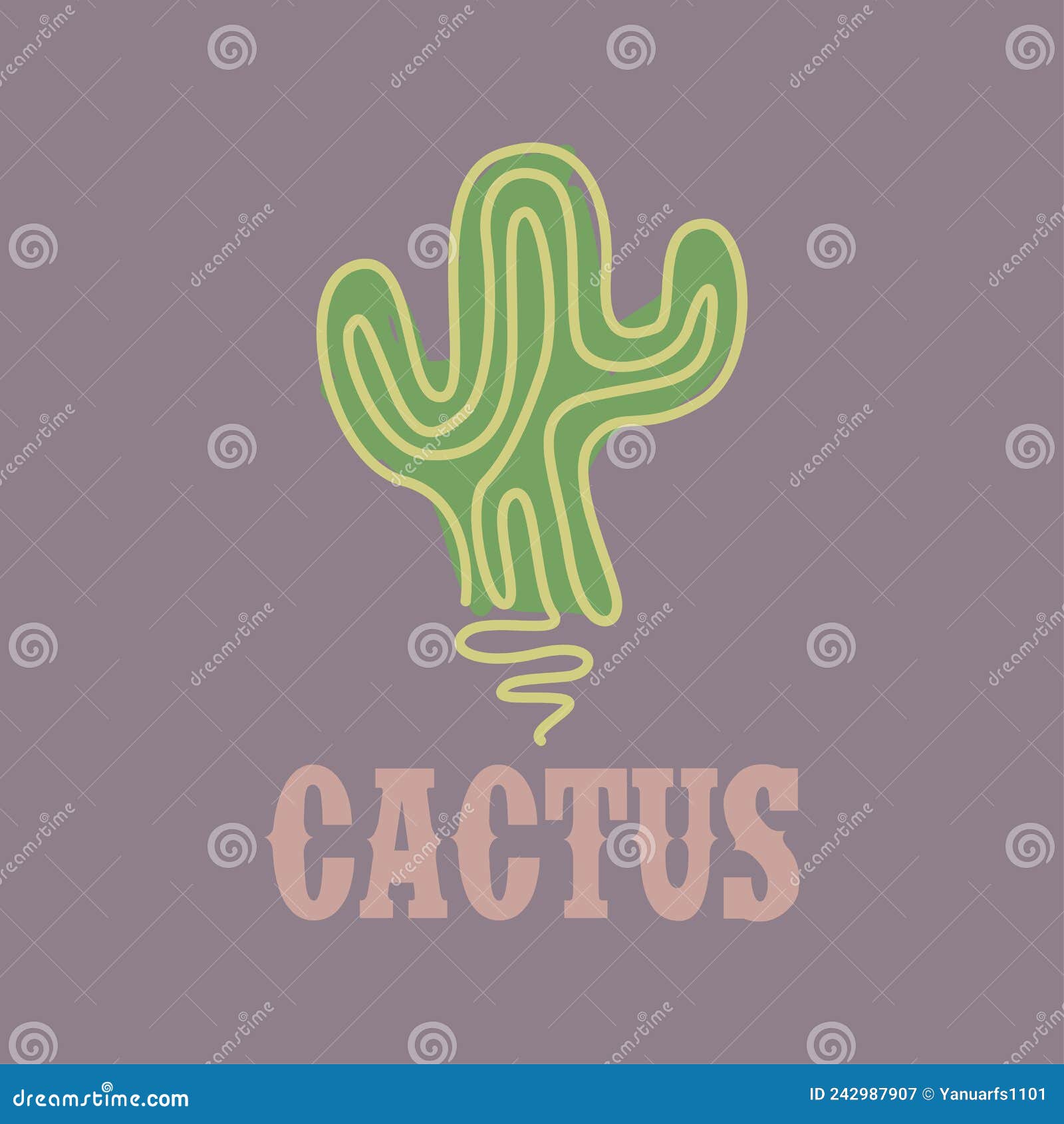 Cactus Plant Logo Template Vector Stock Vector - Illustration of ...