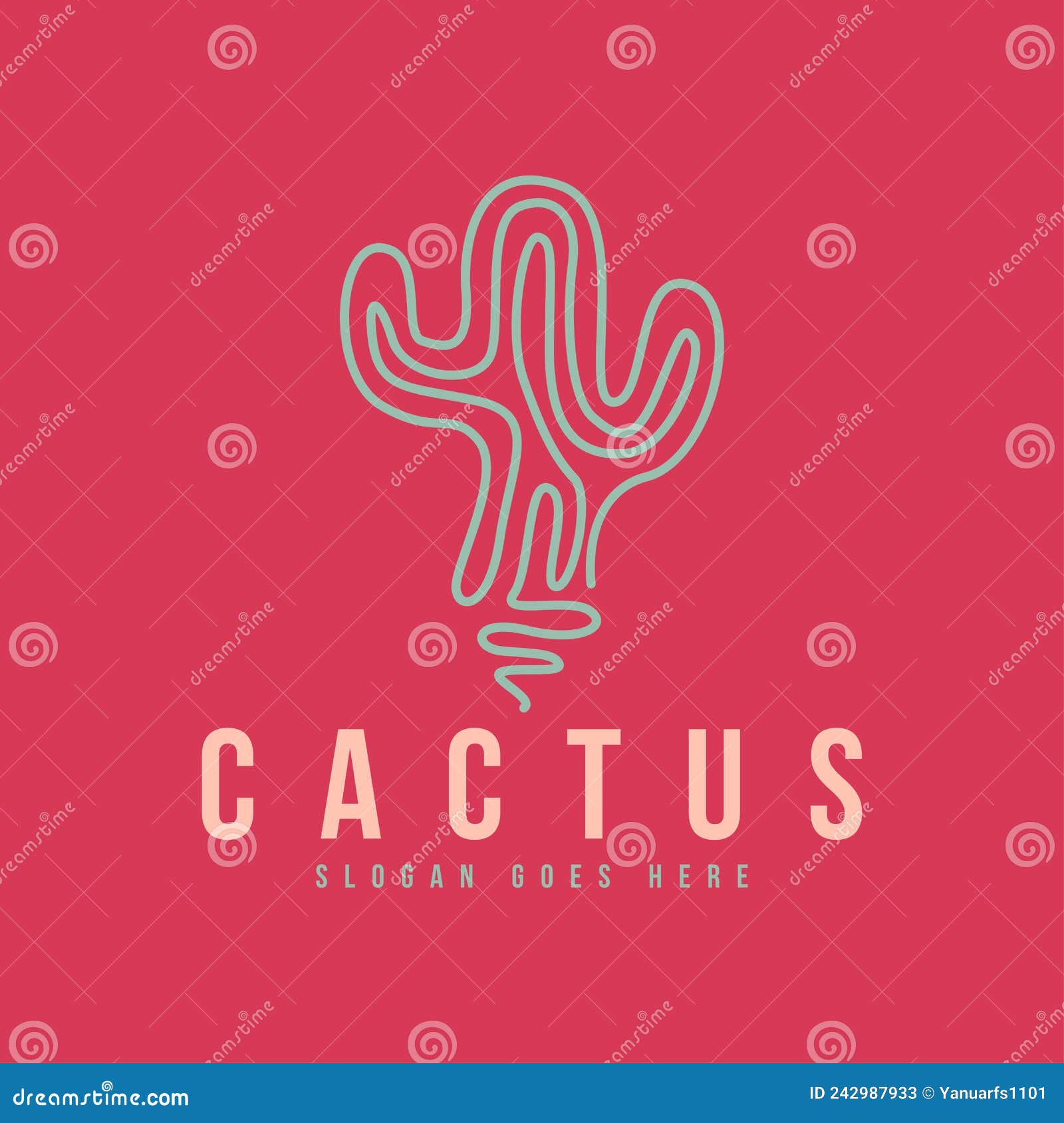 Cactus Plant Logo Template Vector Stock Vector - Illustration of design ...