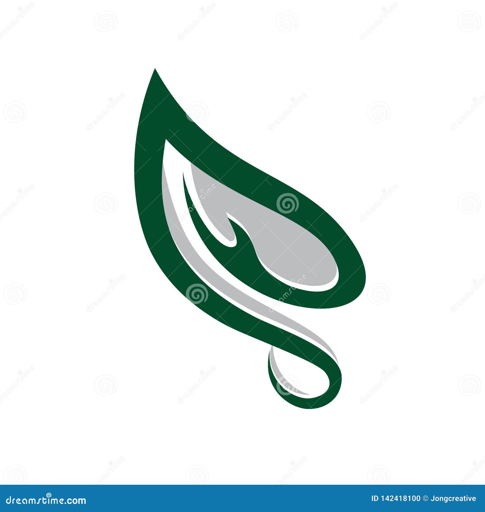 Simple Unique Green Leaf Ecology Nature Symbol Stock Vector ...