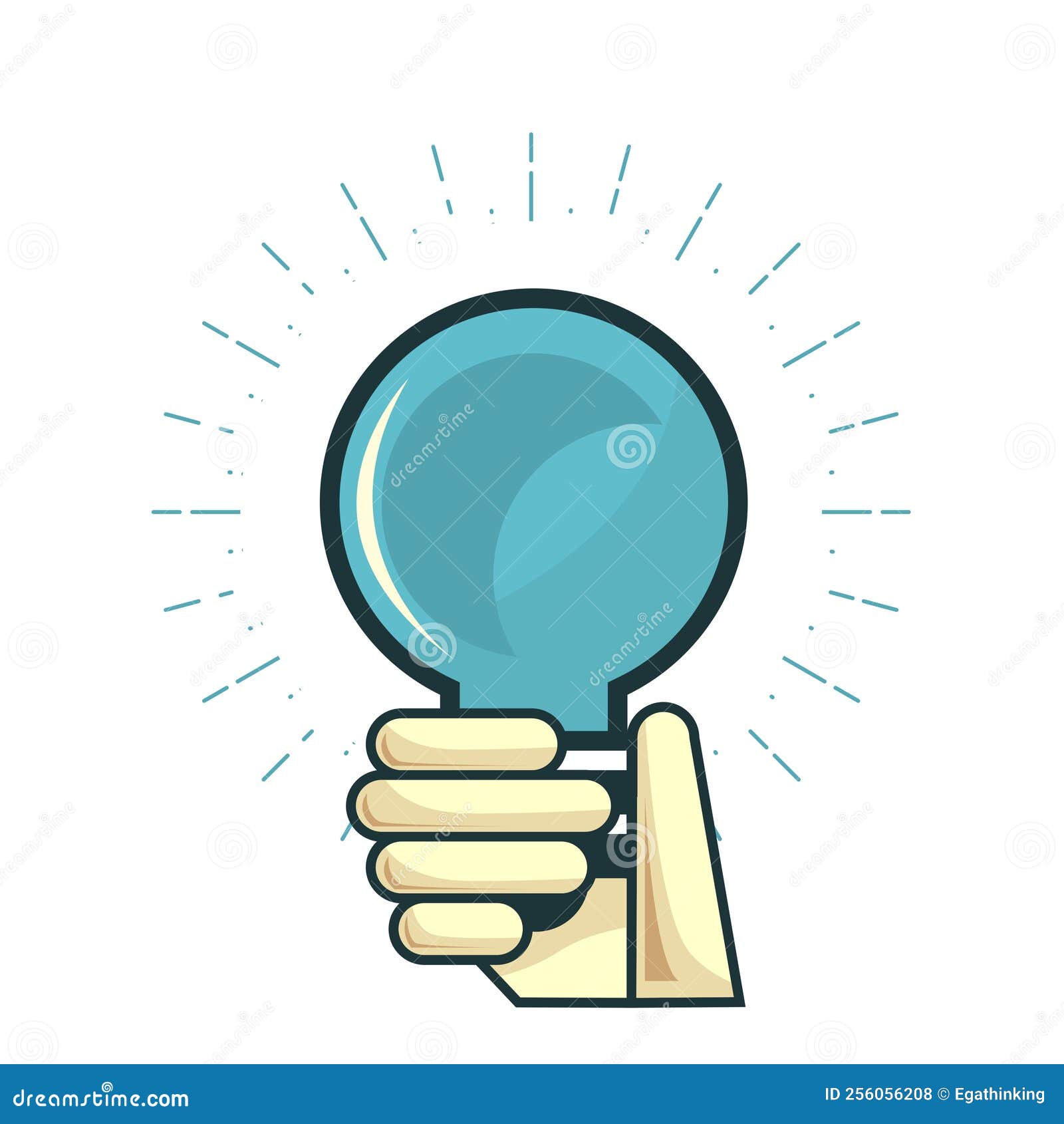 Simple and Unique Hand Holding Bulb Icon Stock Illustration ...