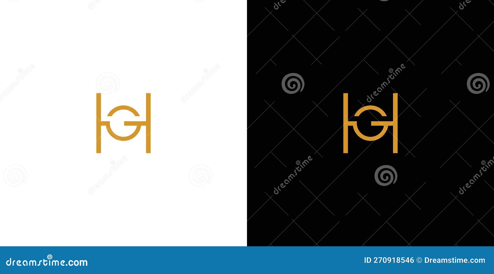 Simple and Unique HG Letter Initials Logo Design Stock Vector ...