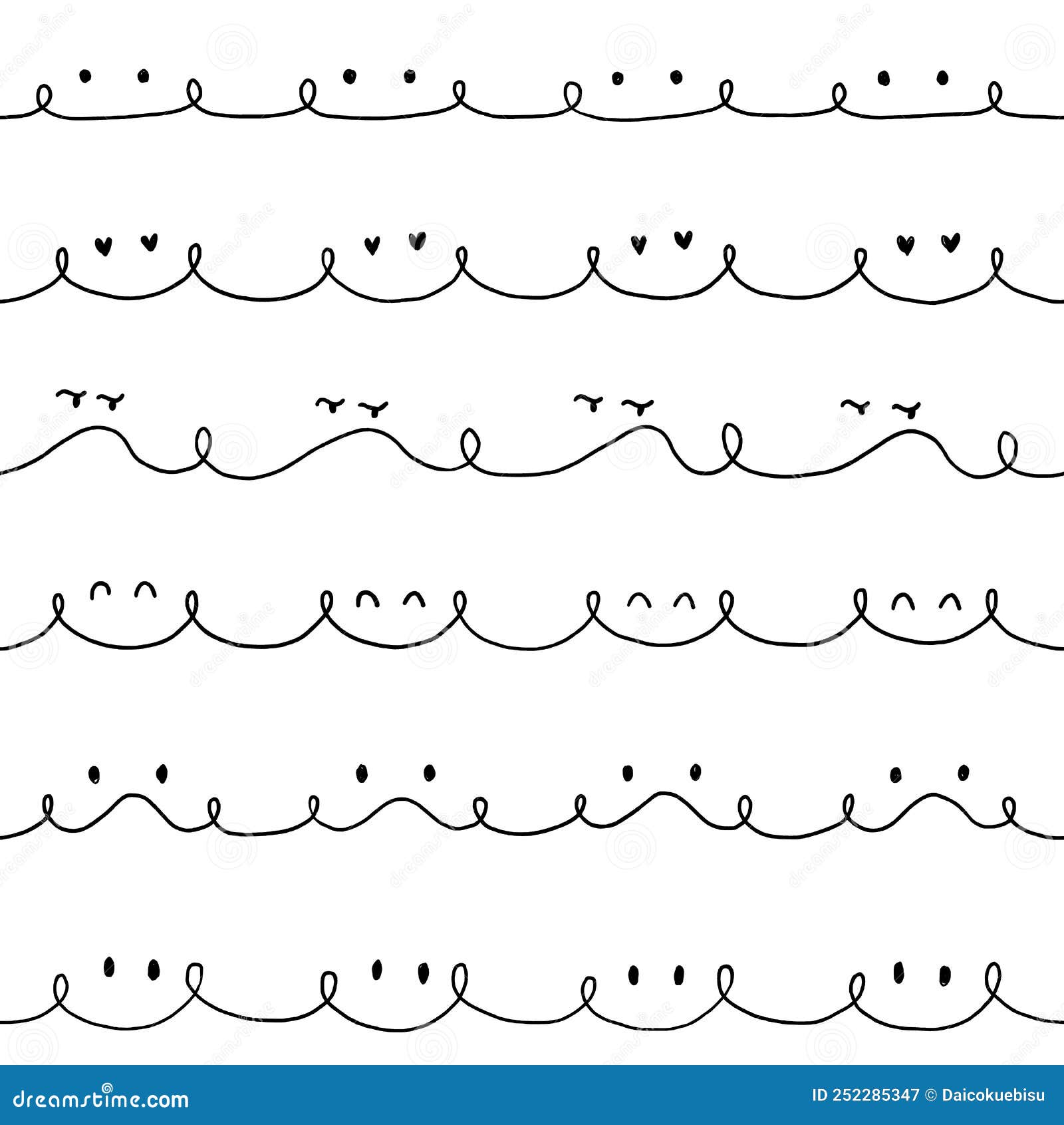 Simple and Unique Seamless Line Drawing, Stock Vector - Illustration of ...