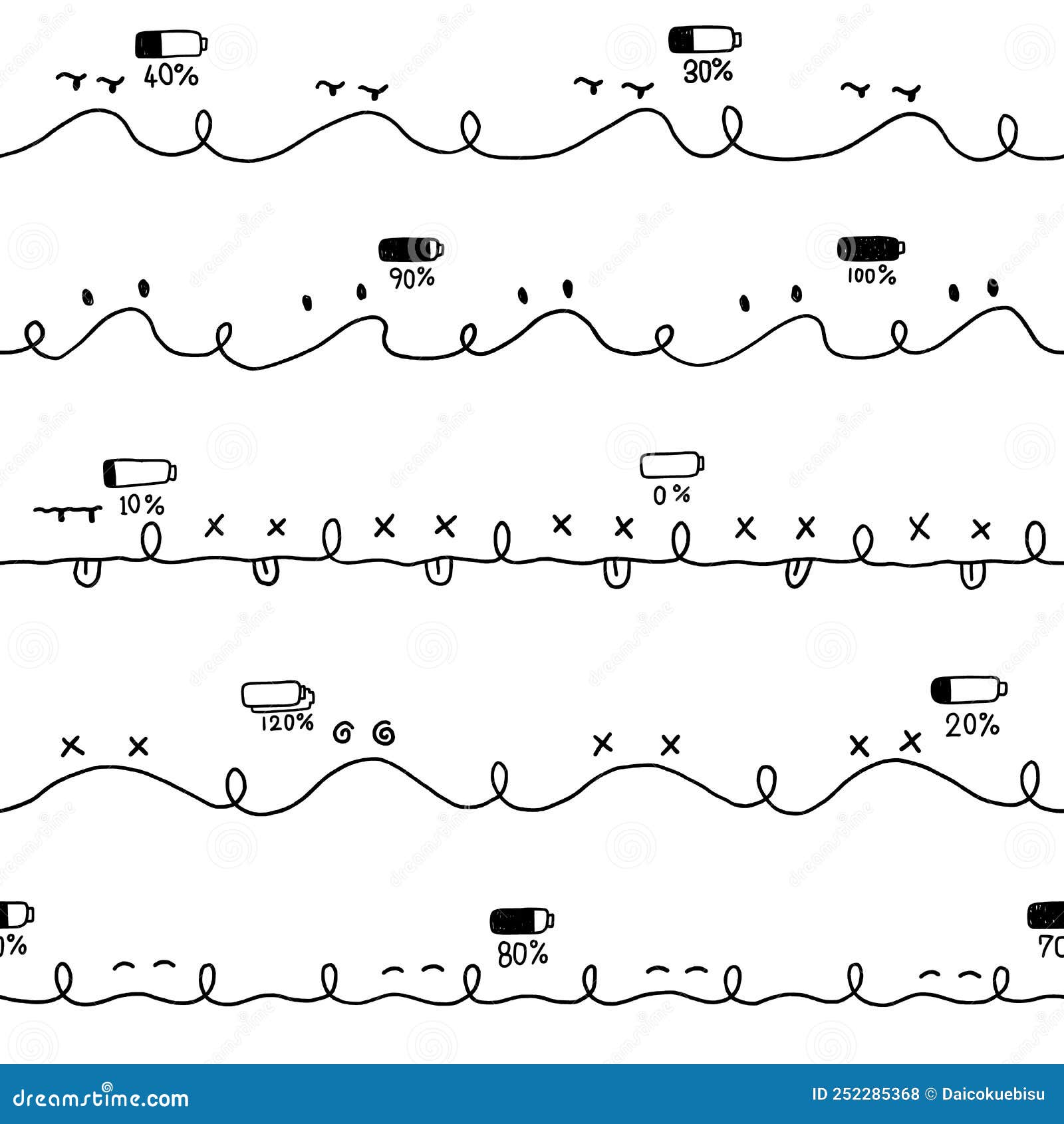 Simple and Unique Seamless Line Drawing, Stock Illustration ...