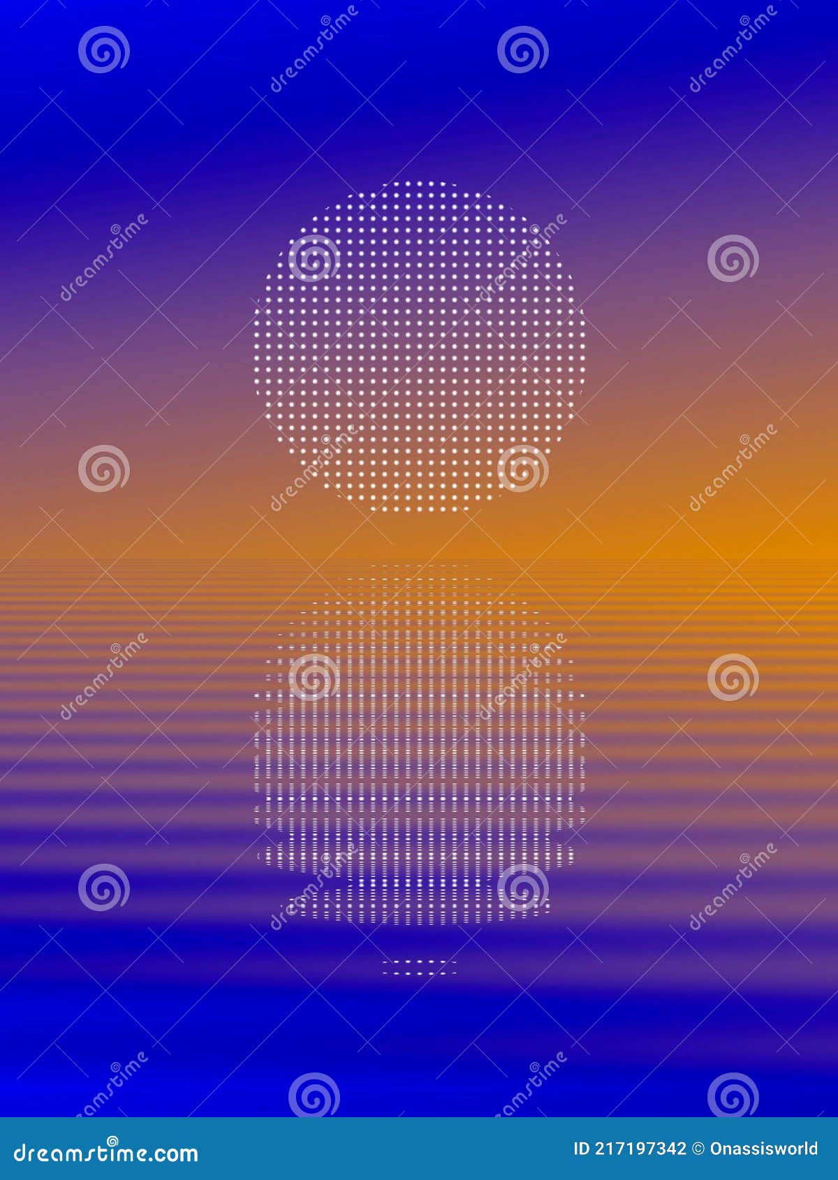 Simple Unique Sunset Sunrise Abstract Art Background Stock Illustration ...