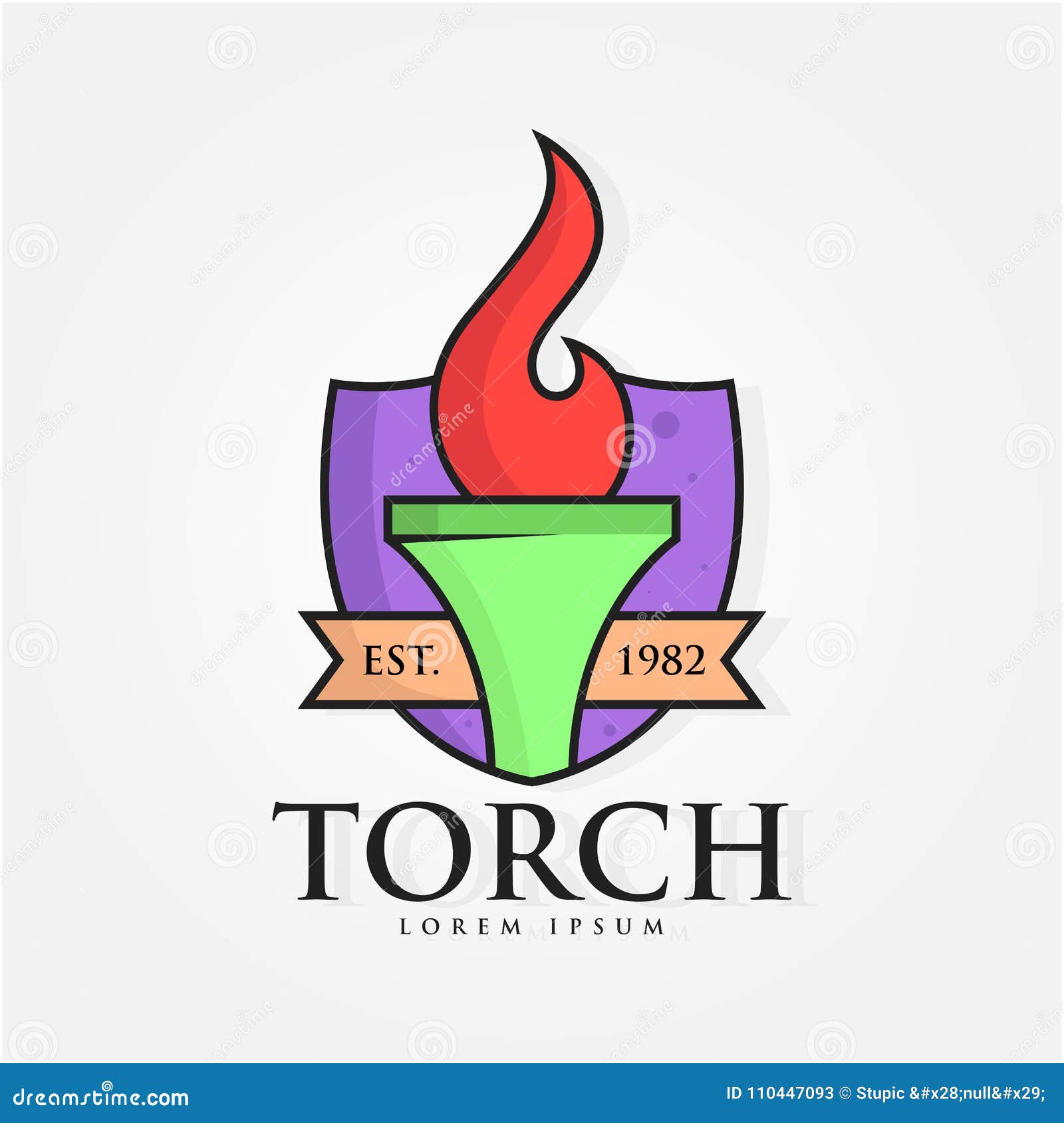 Torch Logo Vector Art Logo stock illustration. Illustration of event ...