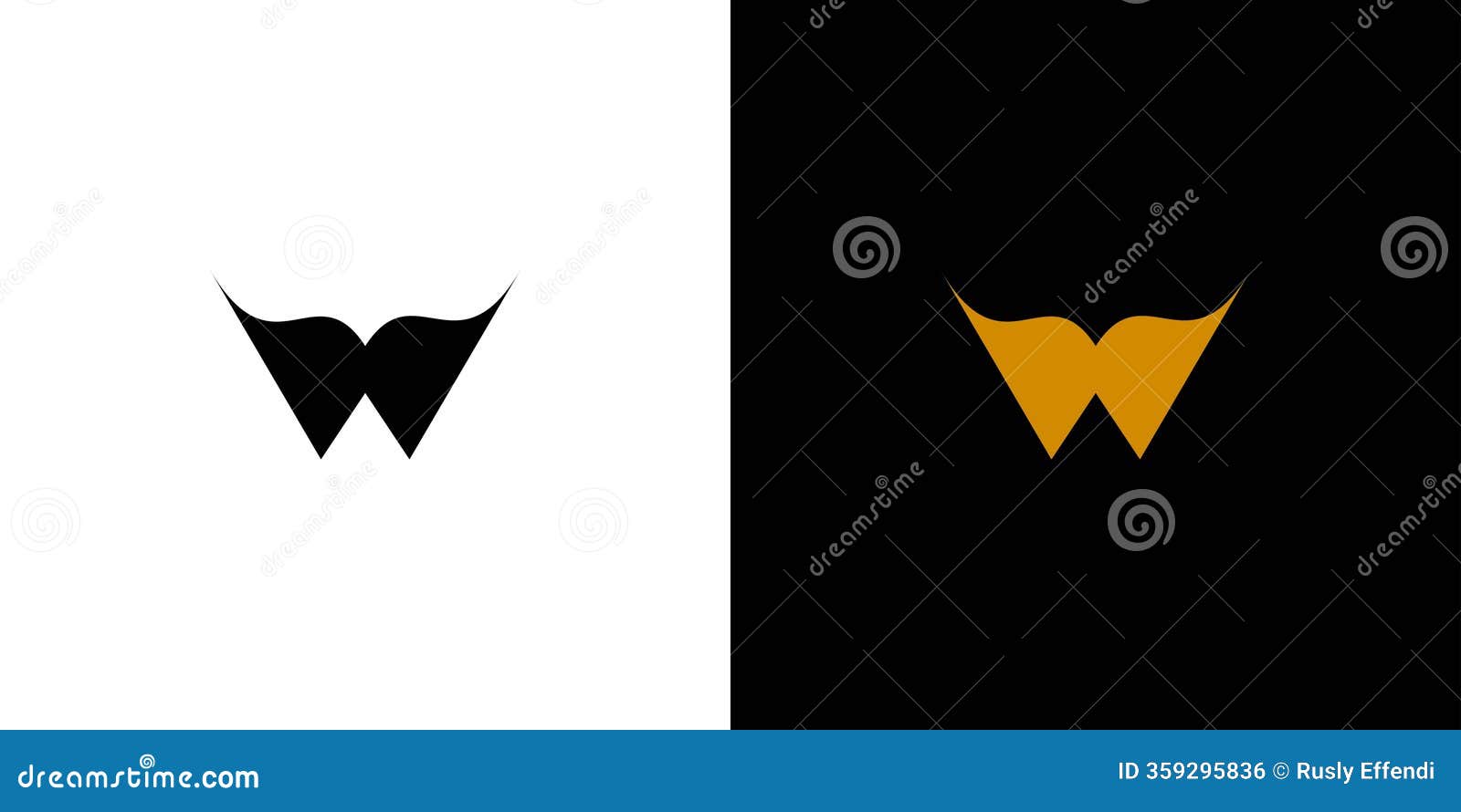 Simple and Unique W Letter Initial Logo Design Stock Illustration ...