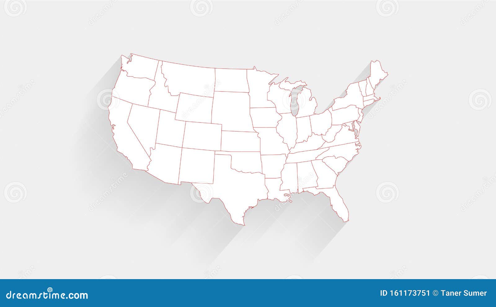Simple United State White Map on Black Background, Vector, Illustration ...