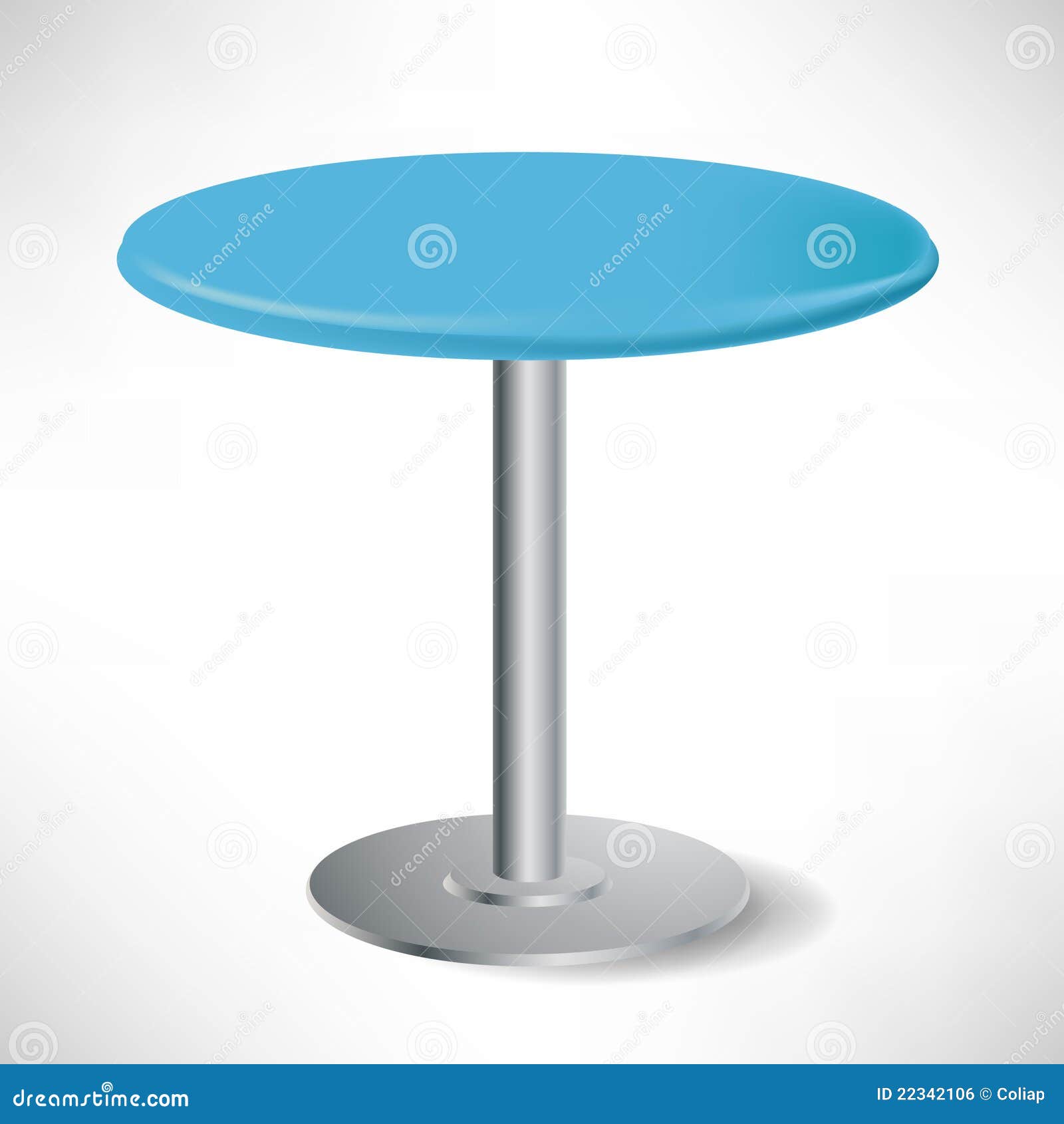 Simple Unoccupied Round Blue Table Stock Vector - Illustration of ...