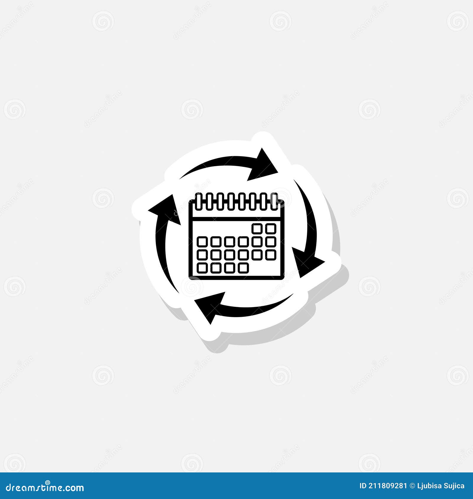Simple Update Plan Sticker Icon Stock Vector - Illustration of calendar ...
