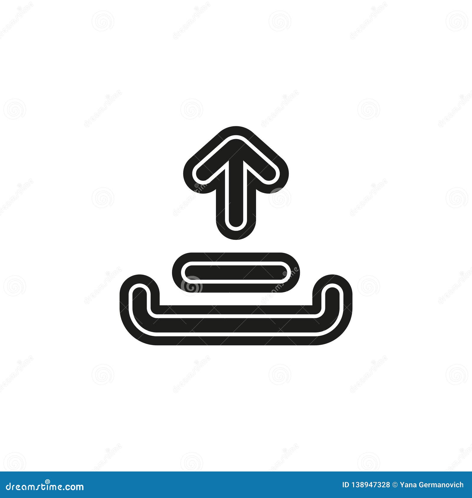 Simple Upload Vector Icon stock illustration. Illustration of outline ...