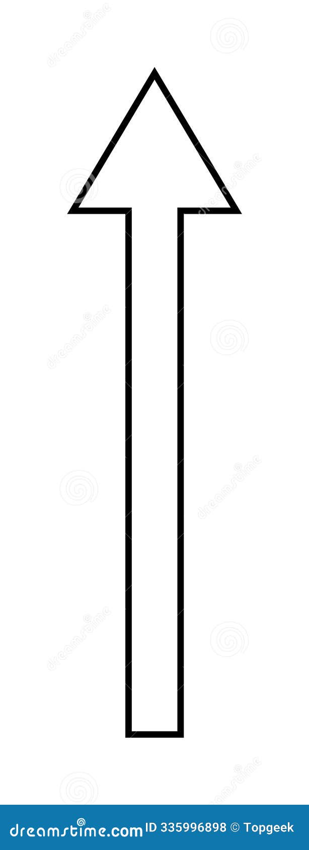 Simple Upward-pointing Arrow in Black Outline on White Background ...