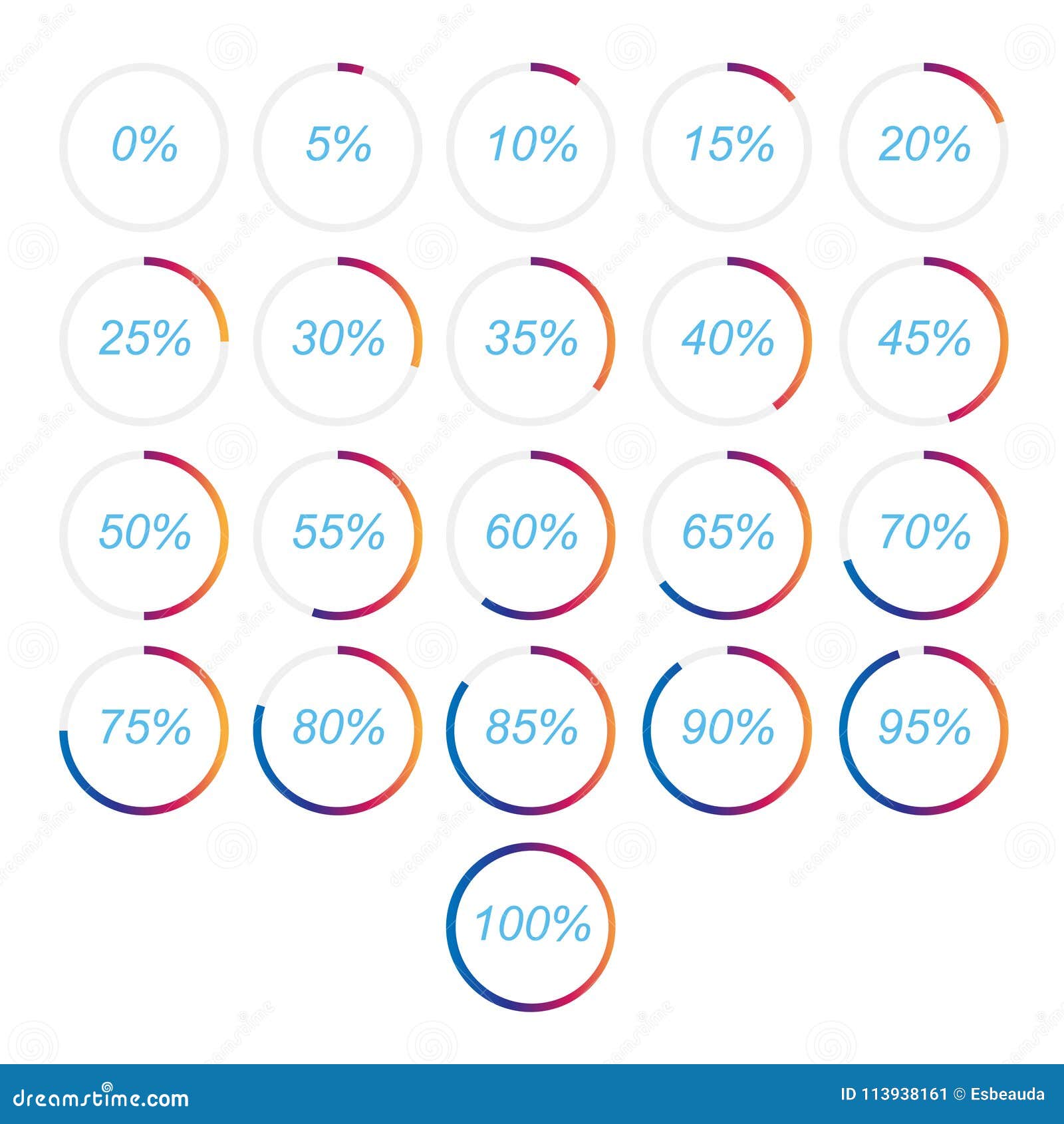 Collection of Circle Loading Pie Chart Stock Vector - Illustration of ...