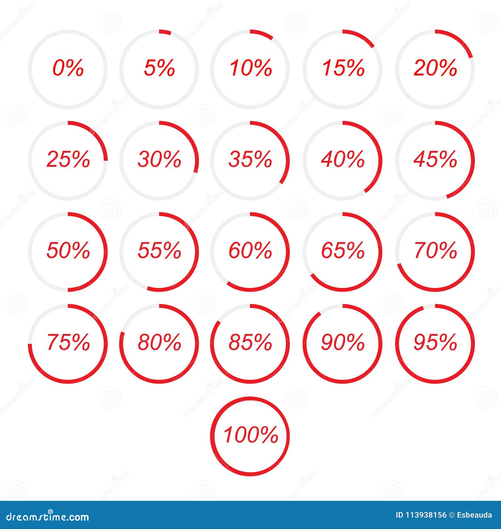 Collection of Circle Loading Pie Chart Stock Vector - Illustration of ...