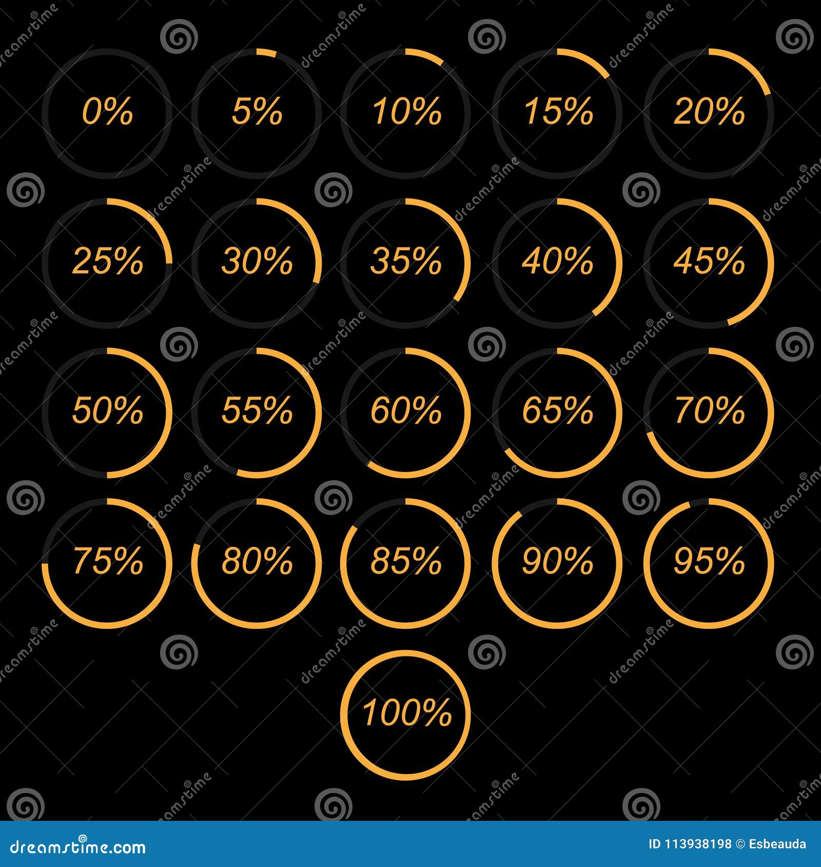 Collection of Circle Loading Pie Chart Stock Vector - Illustration of ...