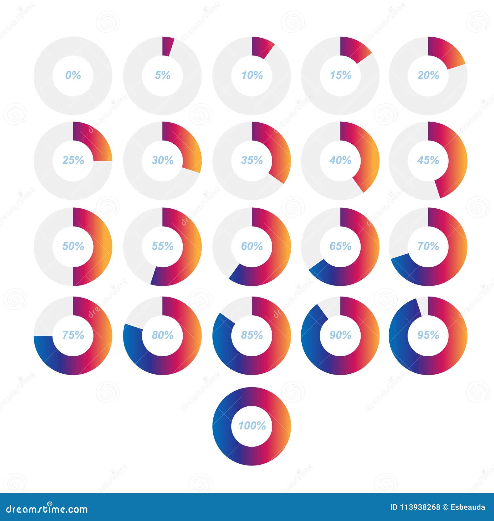 Collection of Circle Loading Pie Chart Stock Vector - Illustration of ...