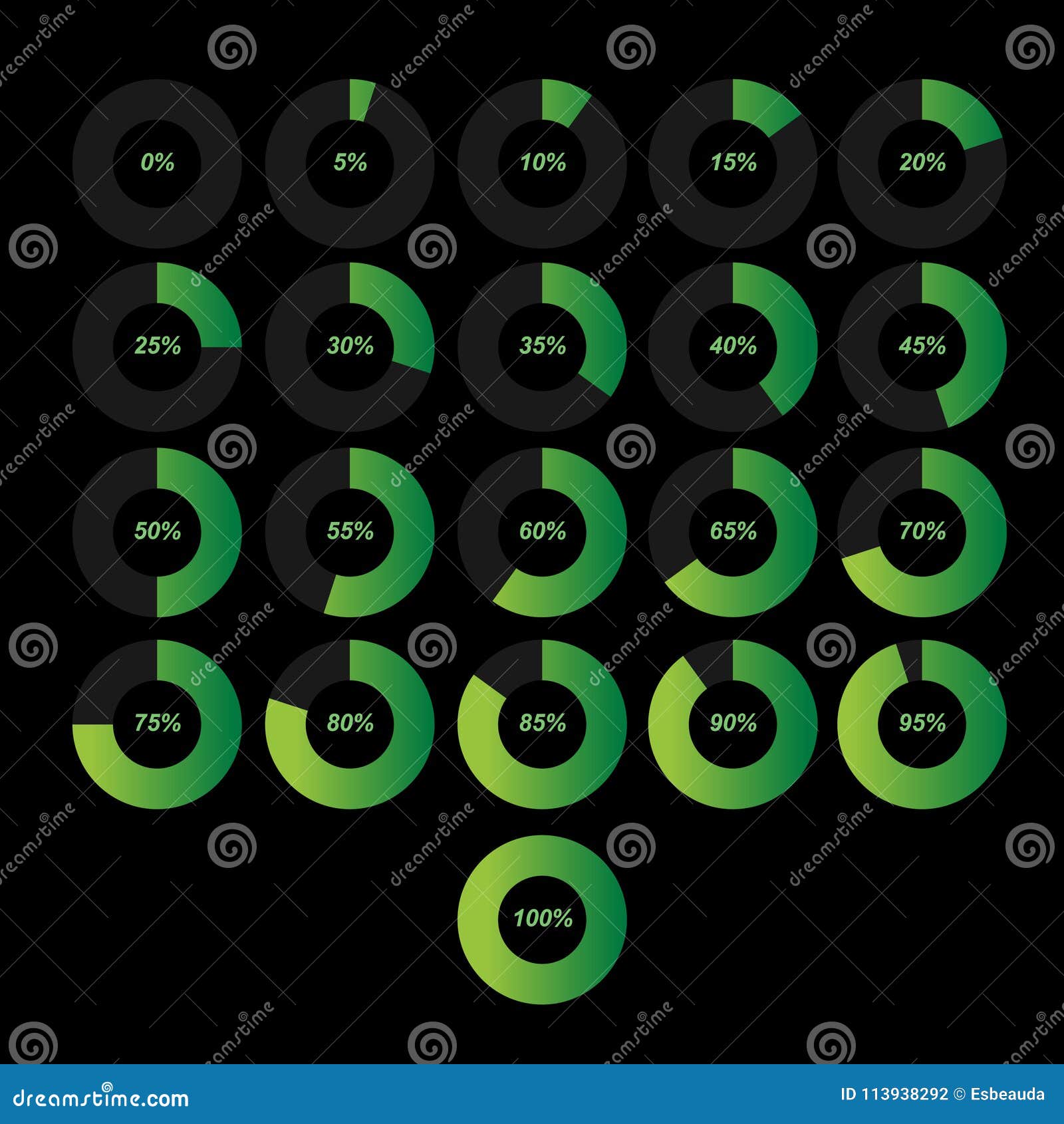 Collection of Circle Loading Pie Chart Stock Vector - Illustration of ...