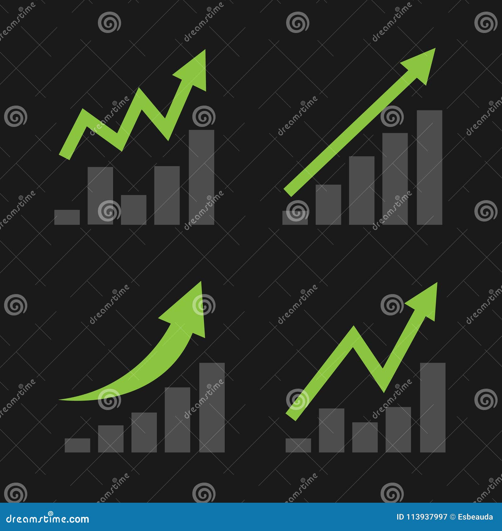 Green Business Arrow Going Up Stock Vector - Illustration of grow ...