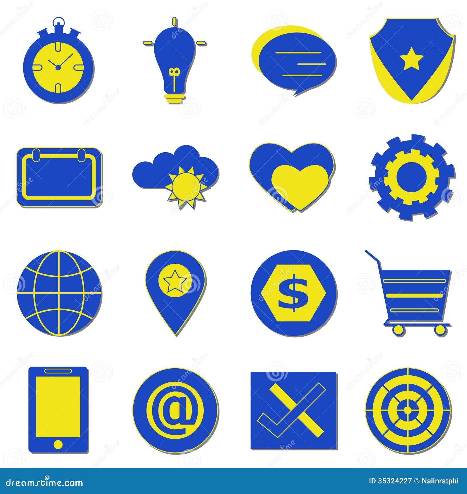 Simple Using Icons With Shadow On White Background Stock Vector ...